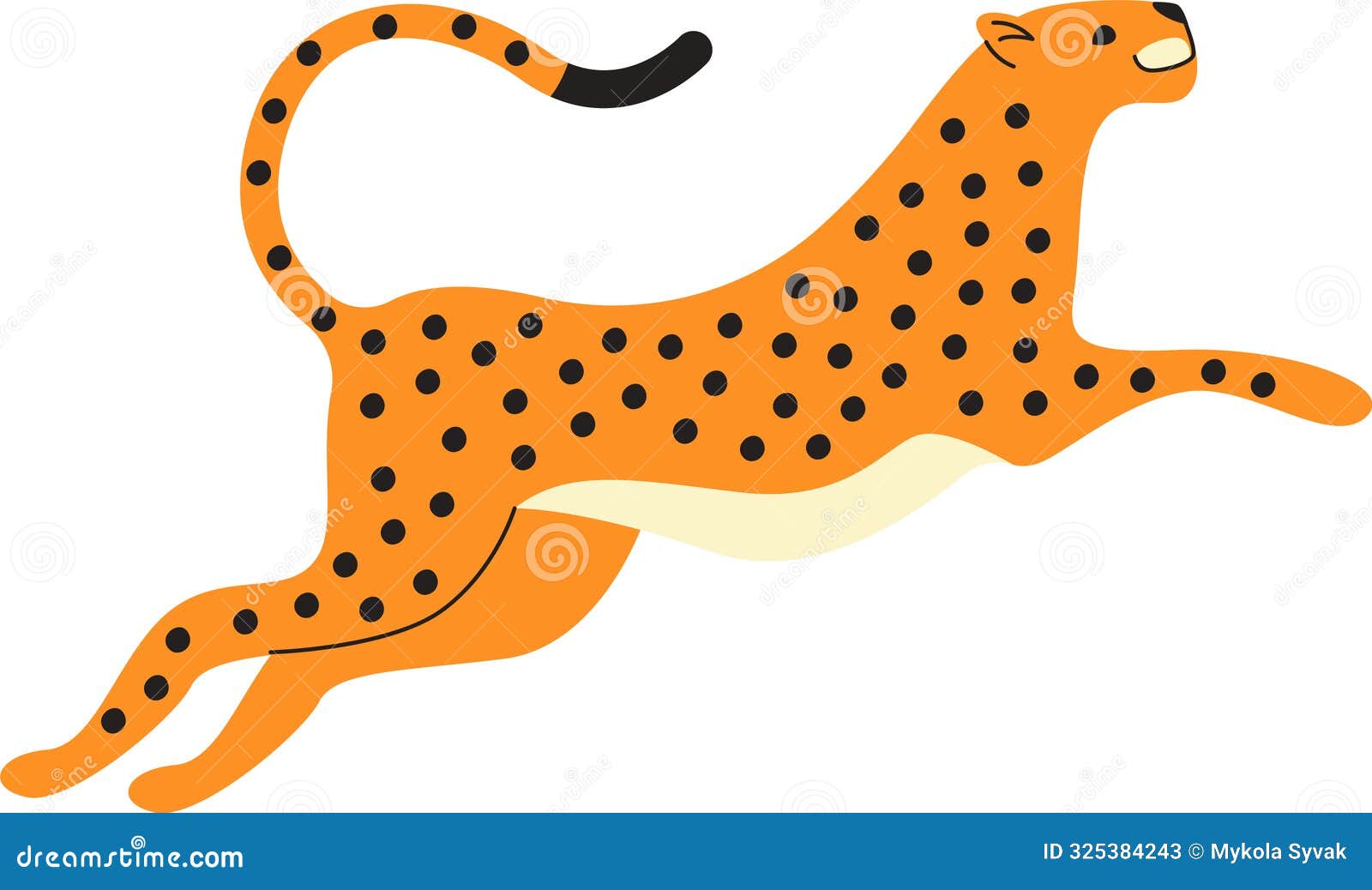 Leopard Running Hand Drawn stock illustration. Illustration of leopard ...