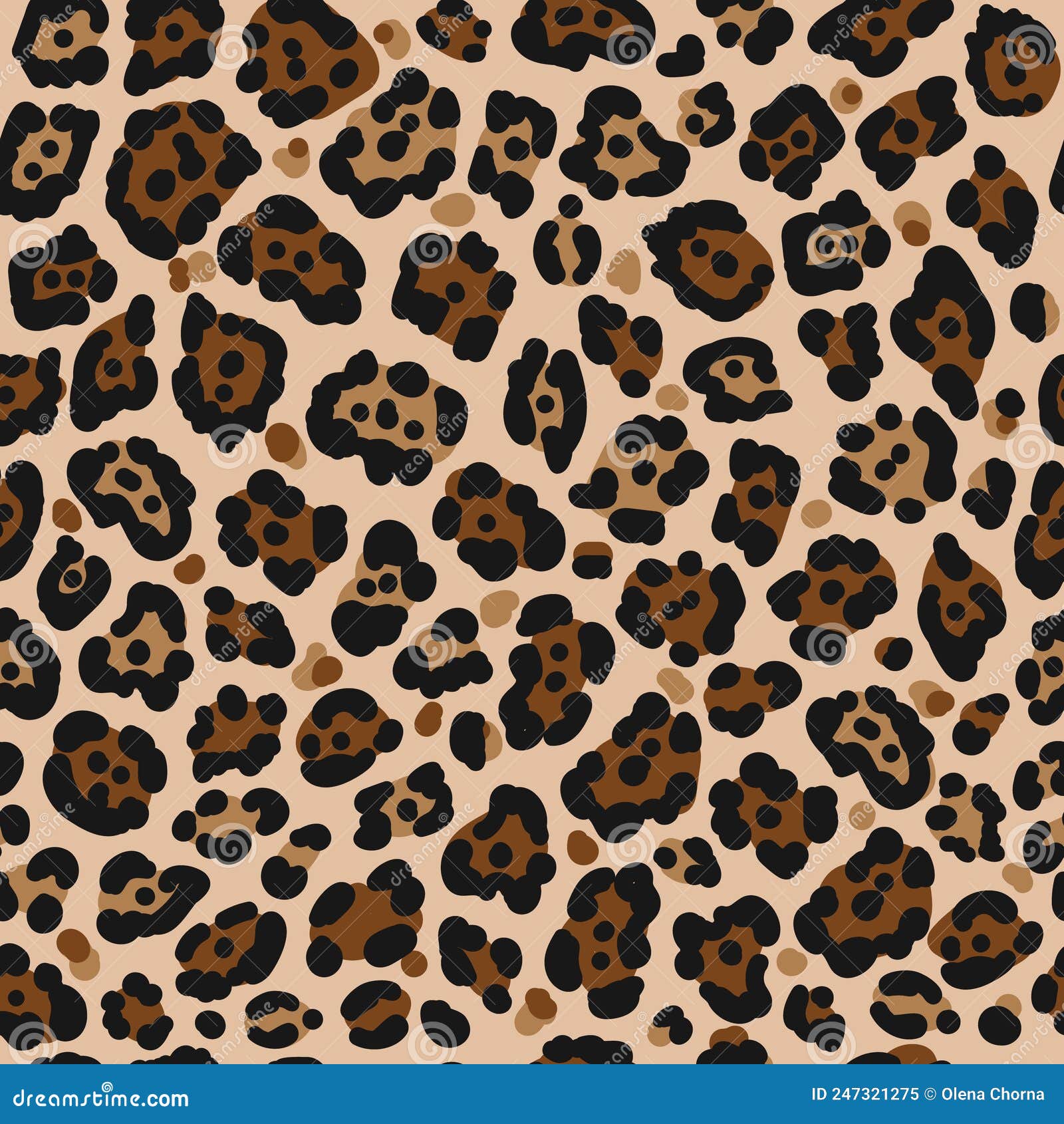 Leopard Seamless Pattern. Vector African Background. Wild Animal ...