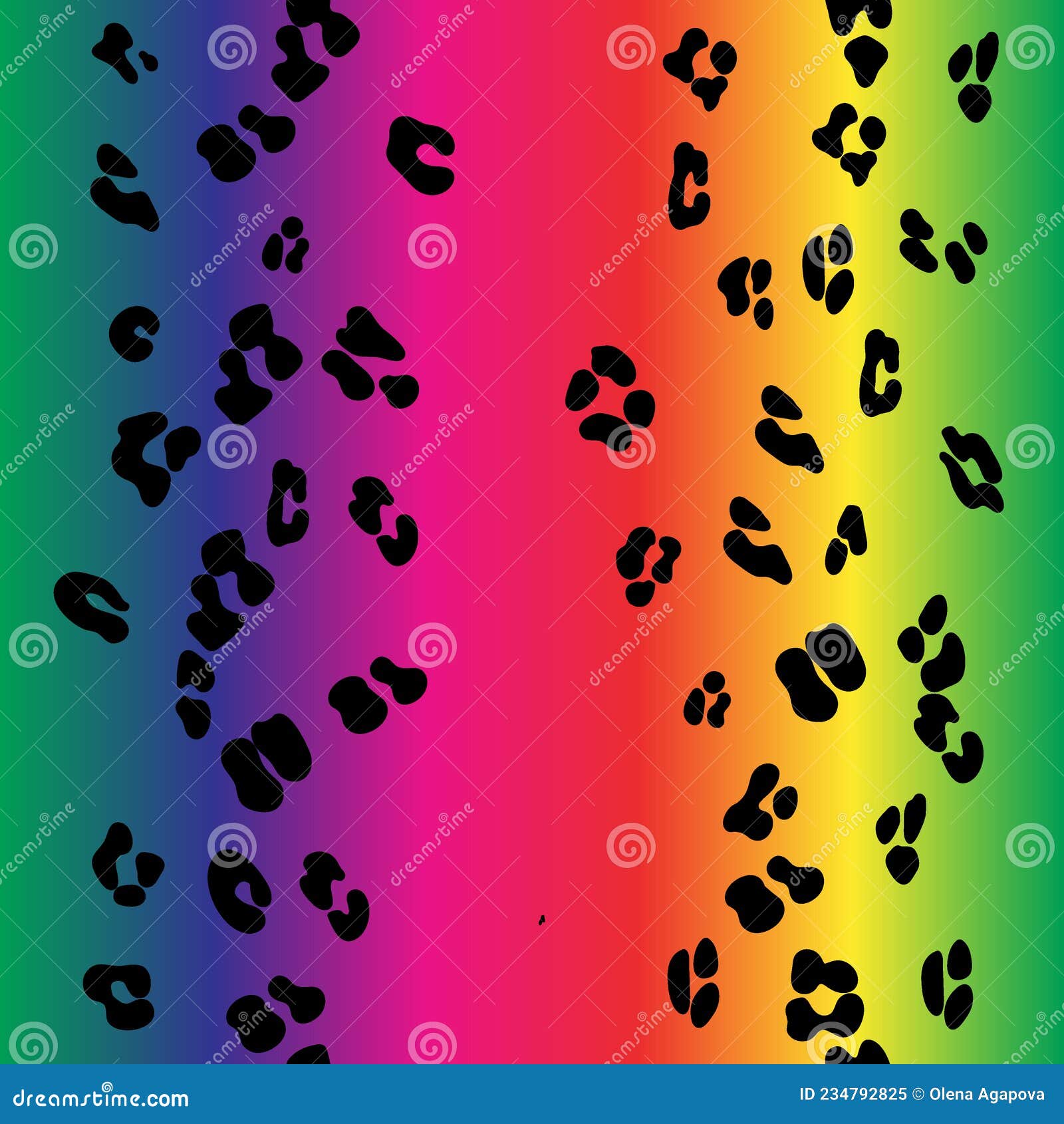 Leopard Seamless Rainbow Pattern. Leopard Pattern Design in Rainbow ...