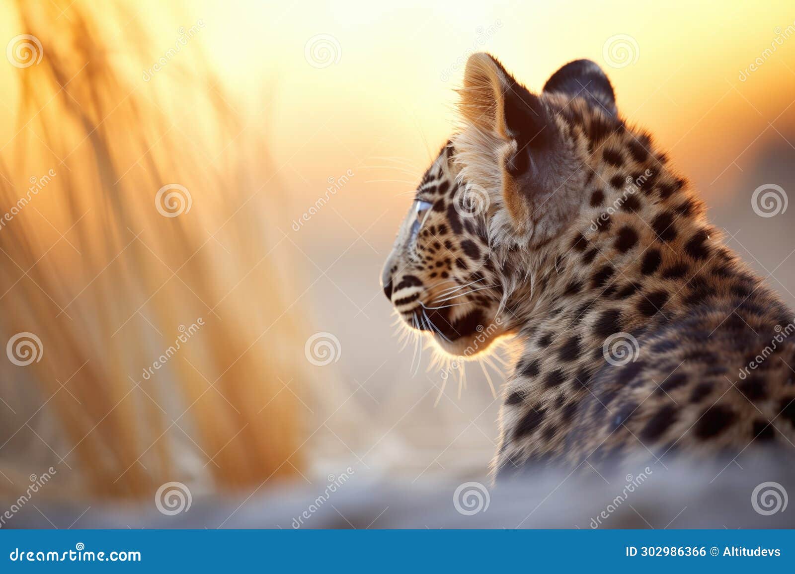 Leopard Silhouette Against Setting Sun Stock Photo - Image of setting ...