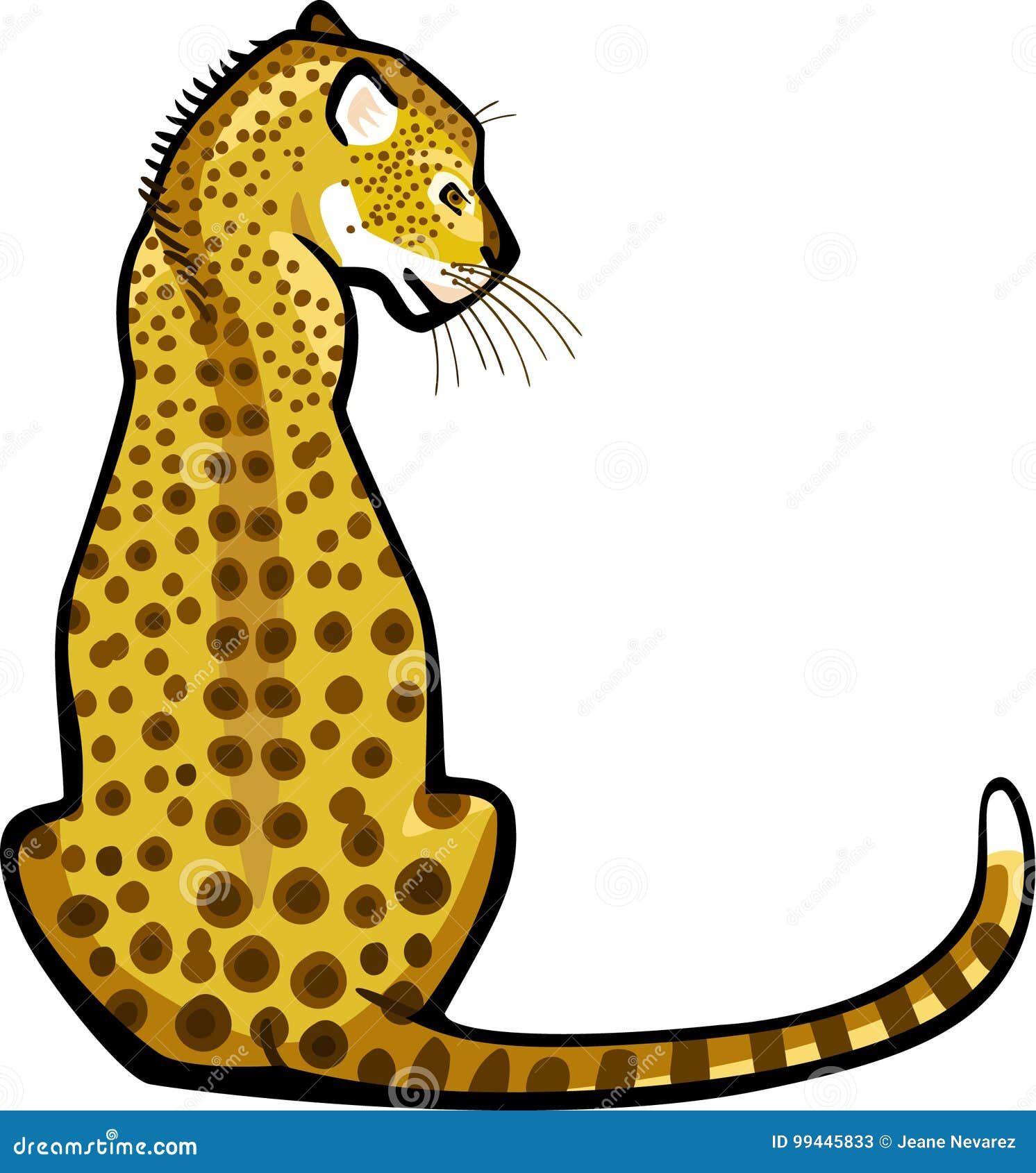 Leopard Sitting stock vector. Illustration of animal - 99445833