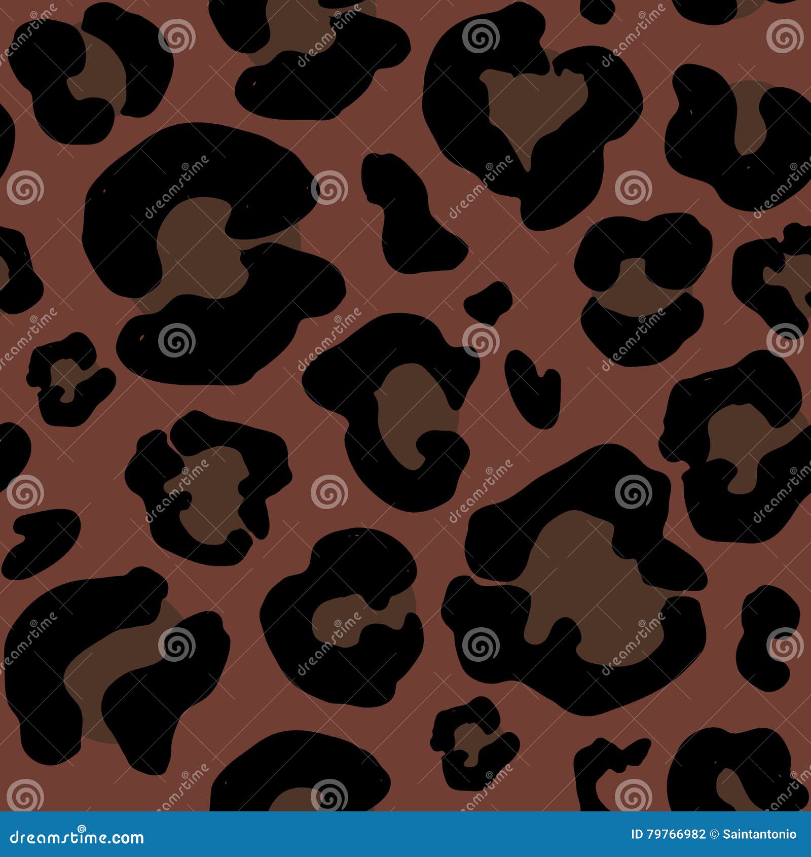 Leopard Skin Hand Drawn. Animal Print Drawing. Seamless Pattern. Vector ...