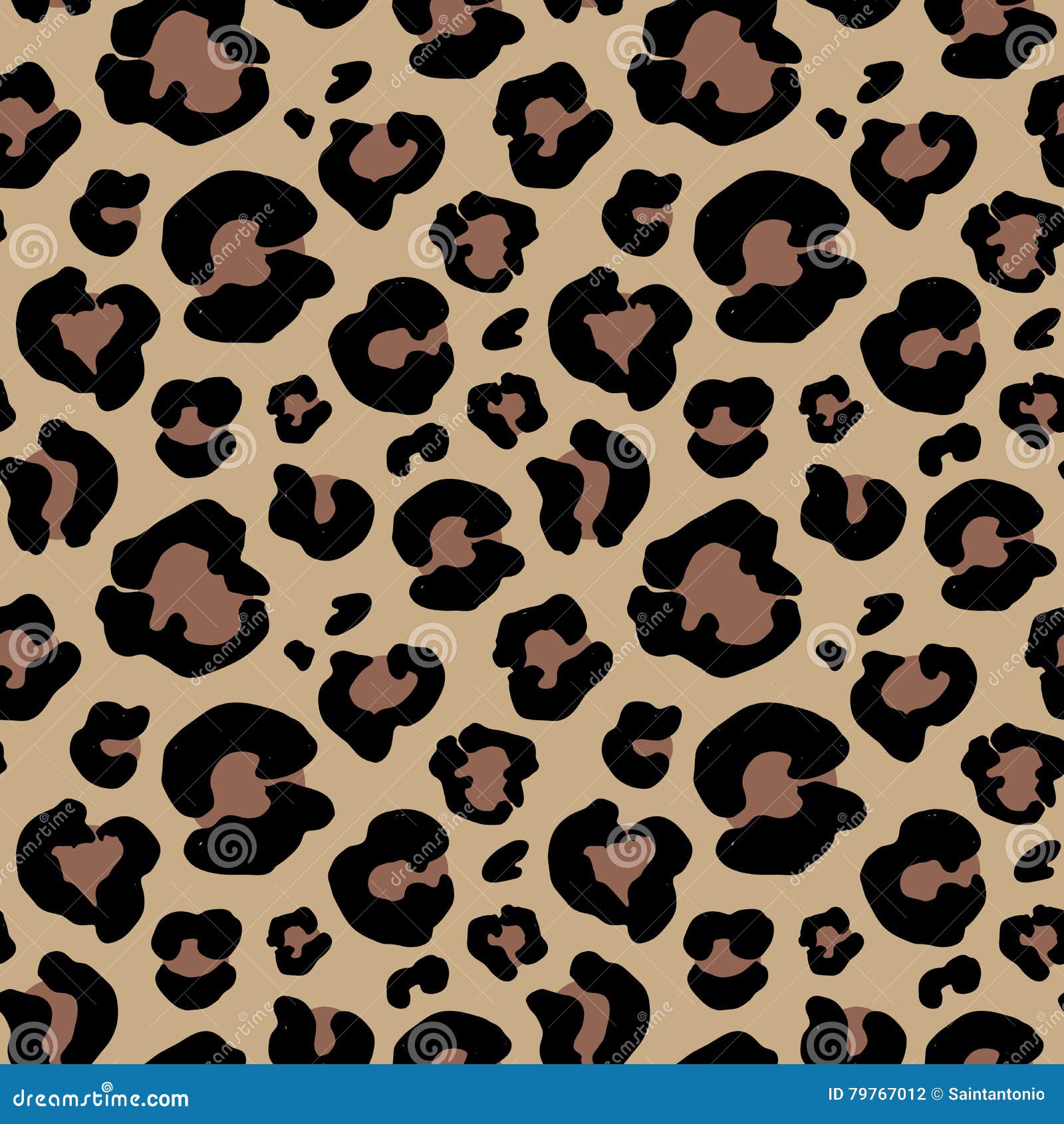 Leopard Skin Hand Drawn. Animal Print Drawing. Seamless Pattern. Vector ...