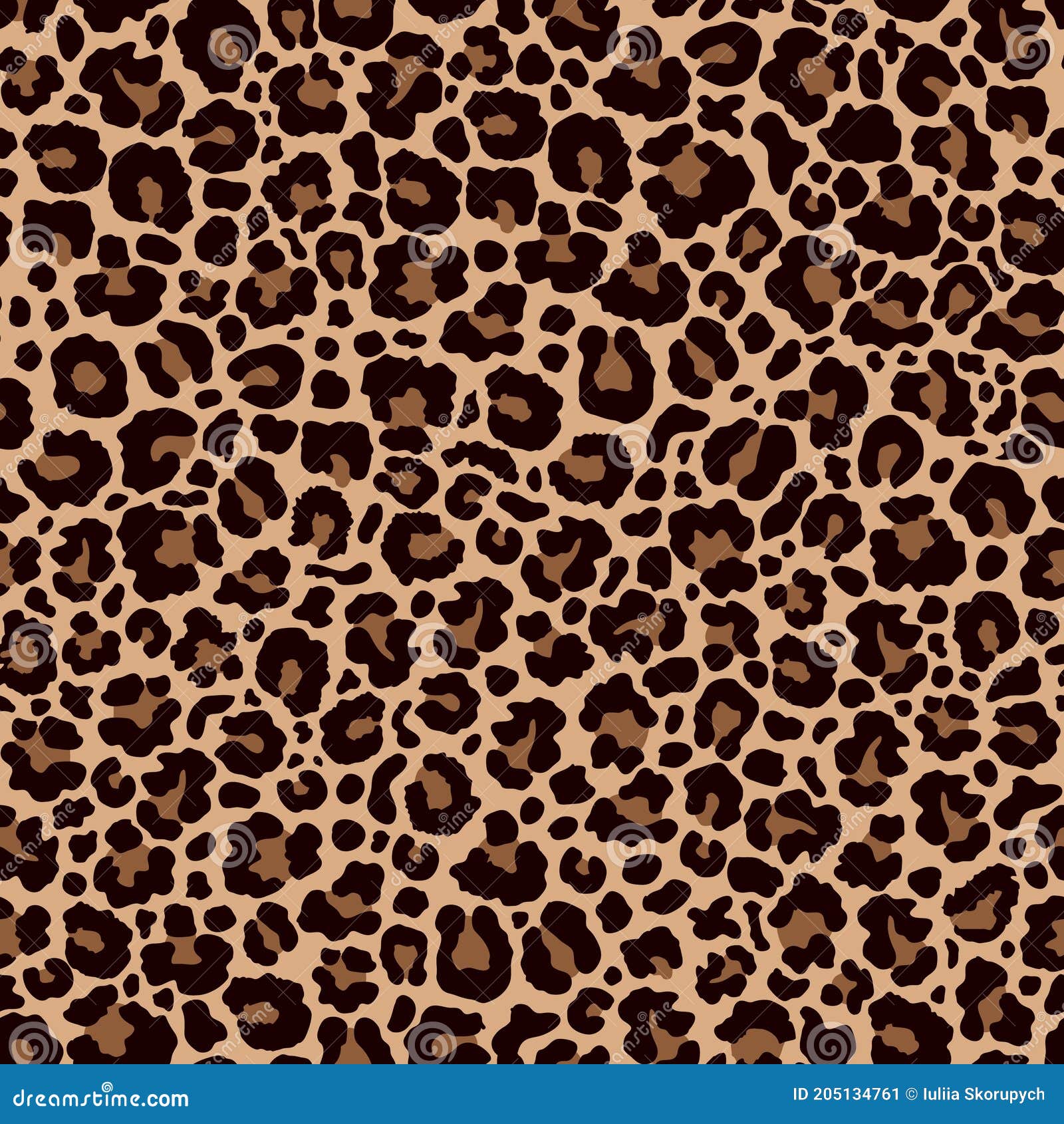 Leopard skin pattern. stock vector. Illustration of seamless - 205134761