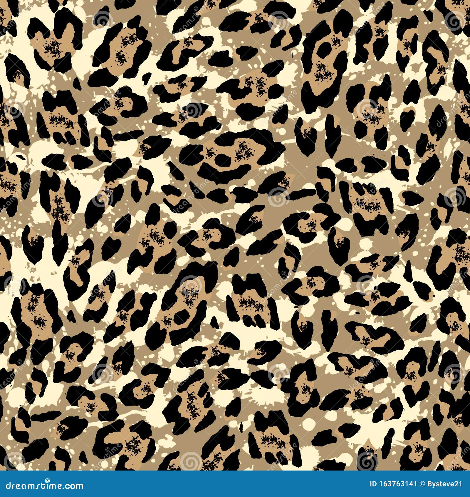 Leopard Skin Texture Seamless Pattern Stock Illustration - Illustration ...