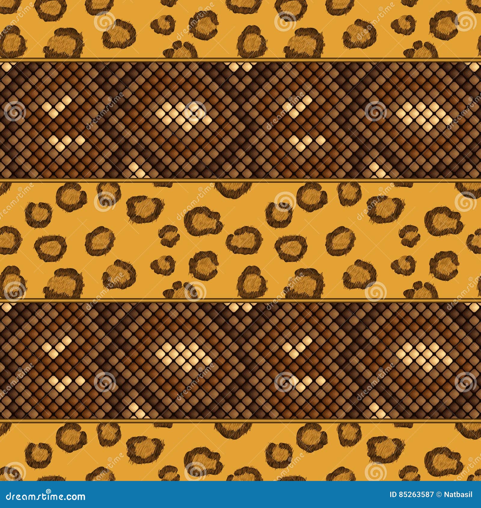 Leopard and Snake Skin Seamless Pattern Stock Vector - Illustration of ...