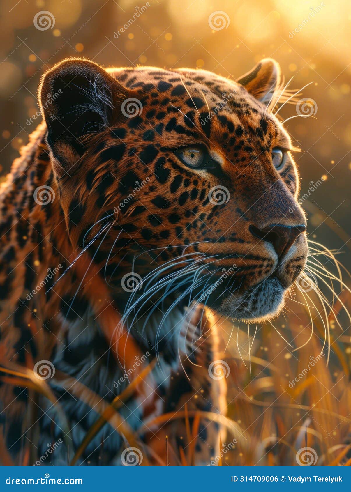 A Leopard is Staring at the Camera with Its Eyes Wide Open Stock ...