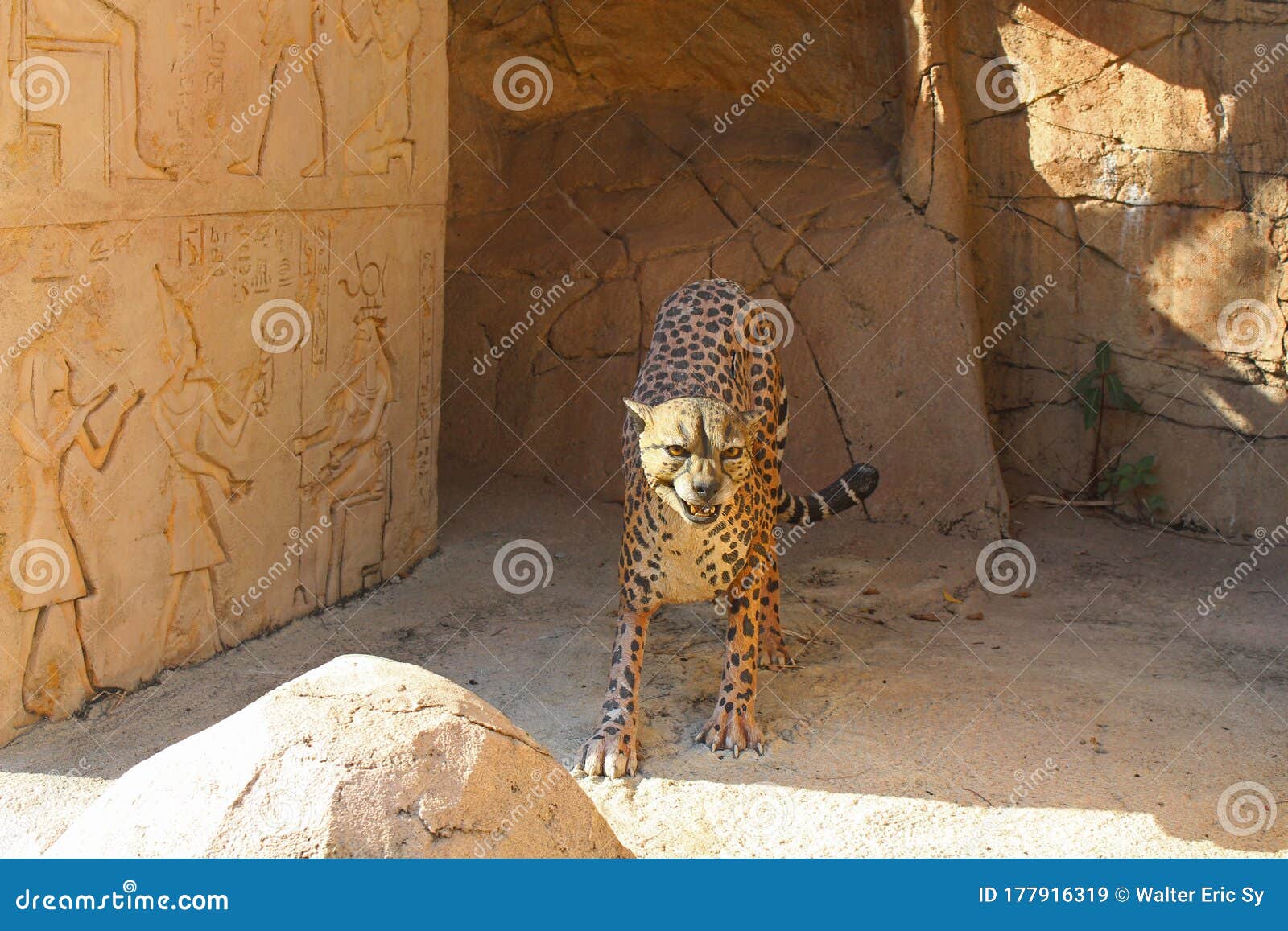 Leopard Statue at Universal Studios Singapore in Sentosa, Singapore ...