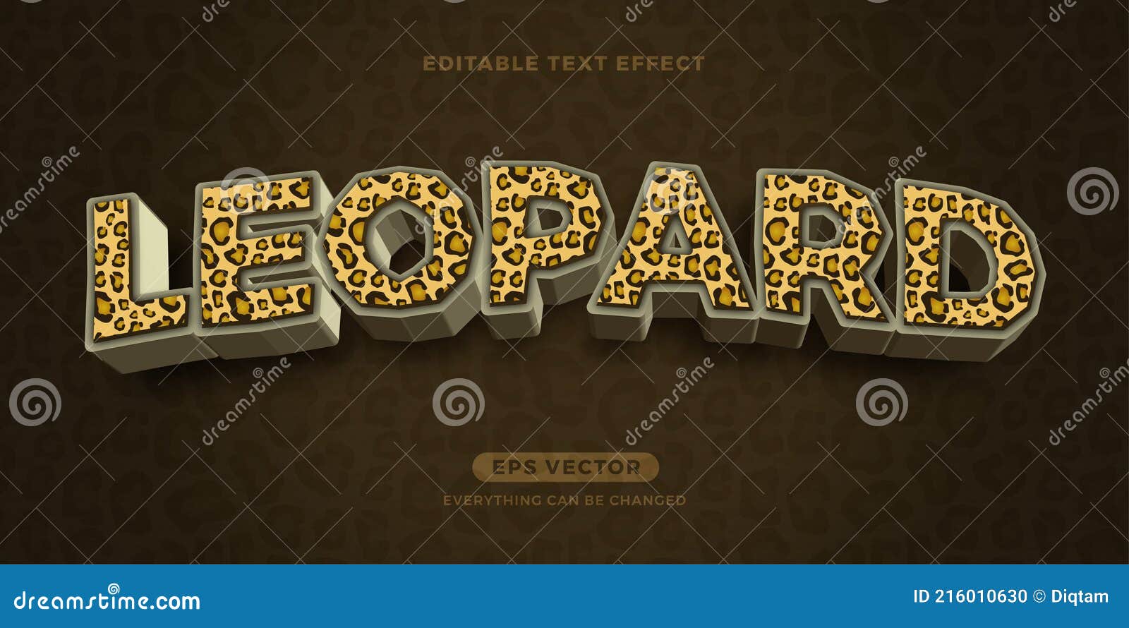 Leopard text effect stock vector. Illustration of jaguar - 216010630