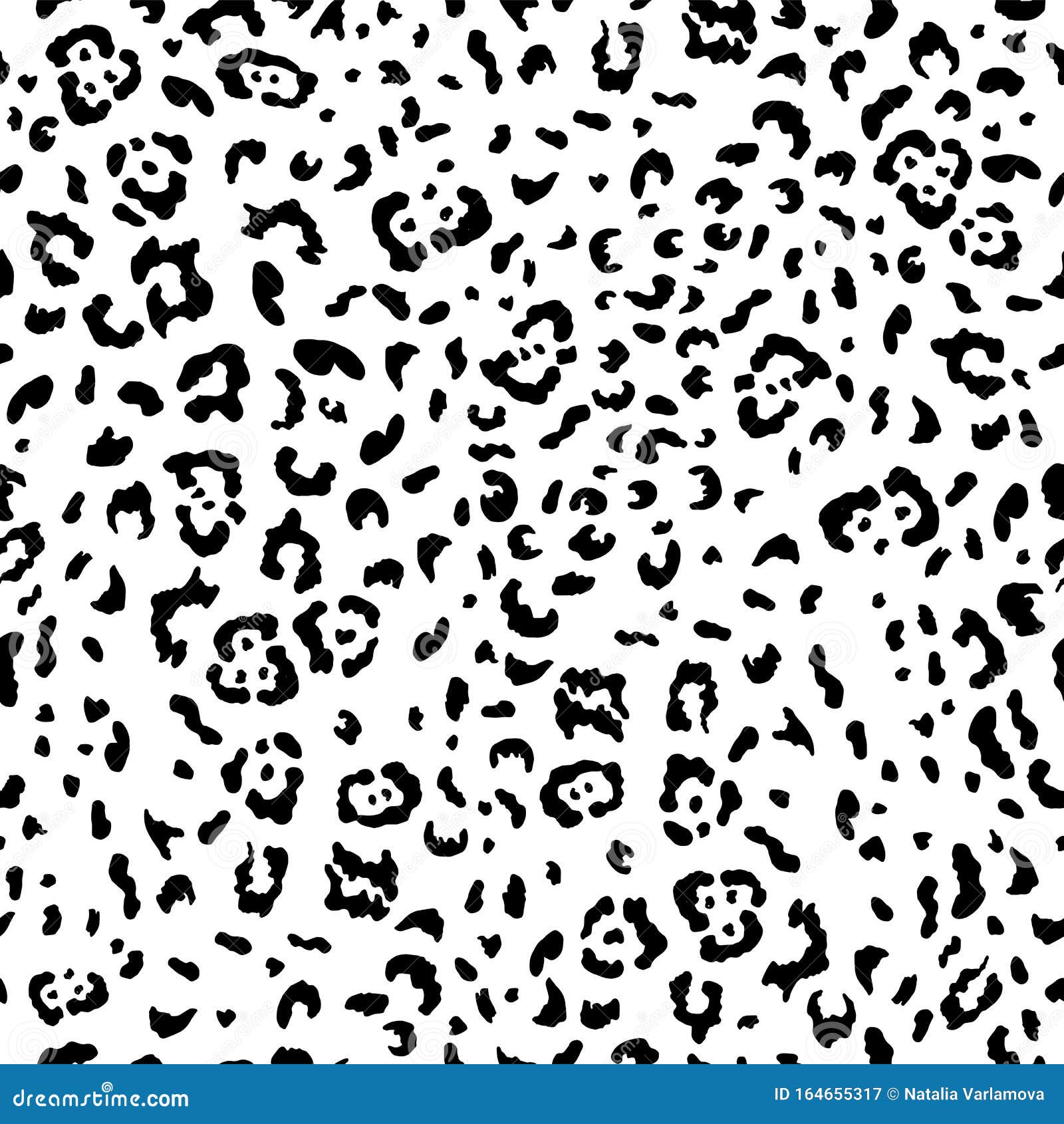 Leopard Texture Black and White Seamless Pattern Stock Illustration ...