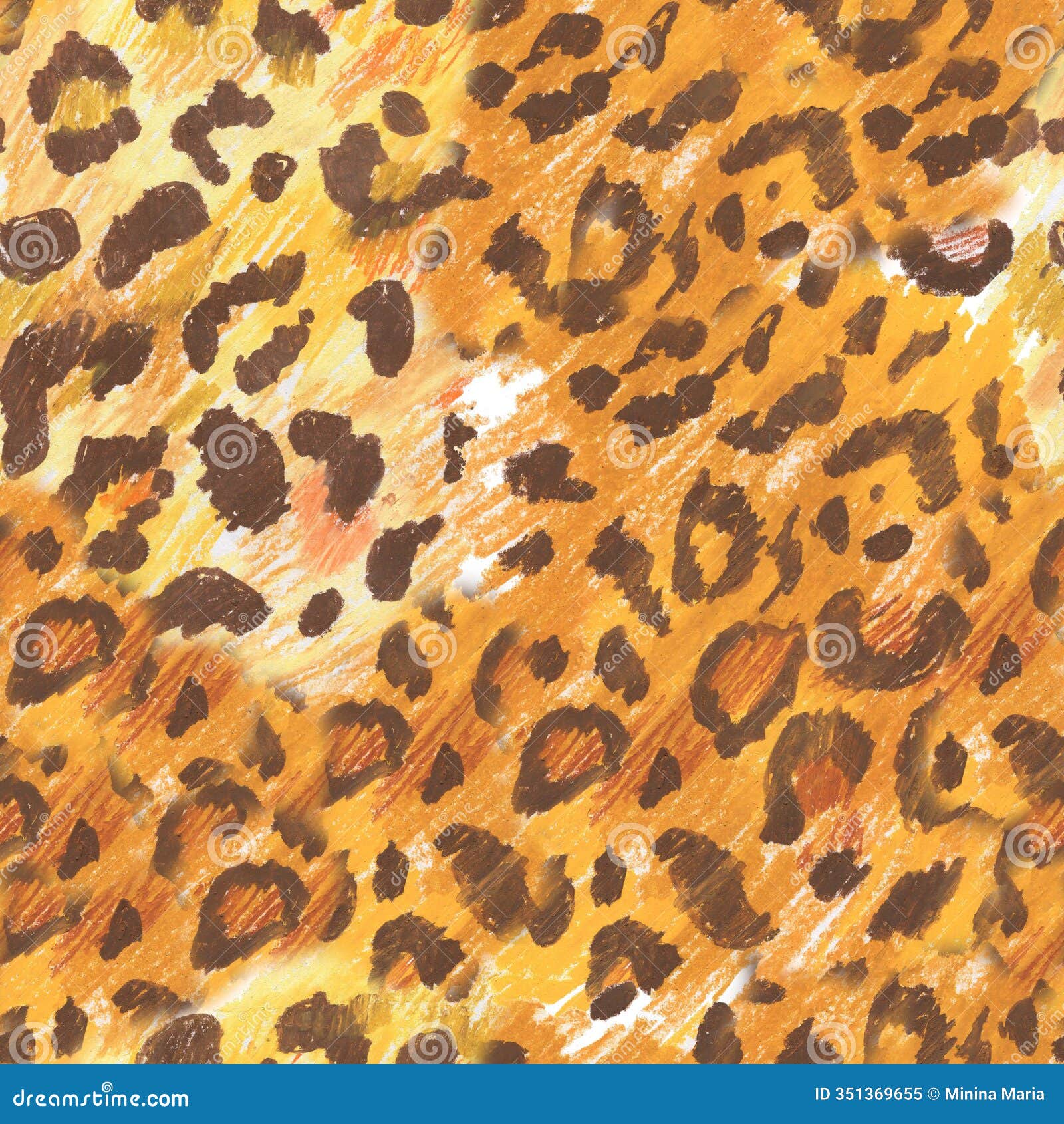 Leopard Texture Wax Crayons Seamless Pattern on White Isolated ...