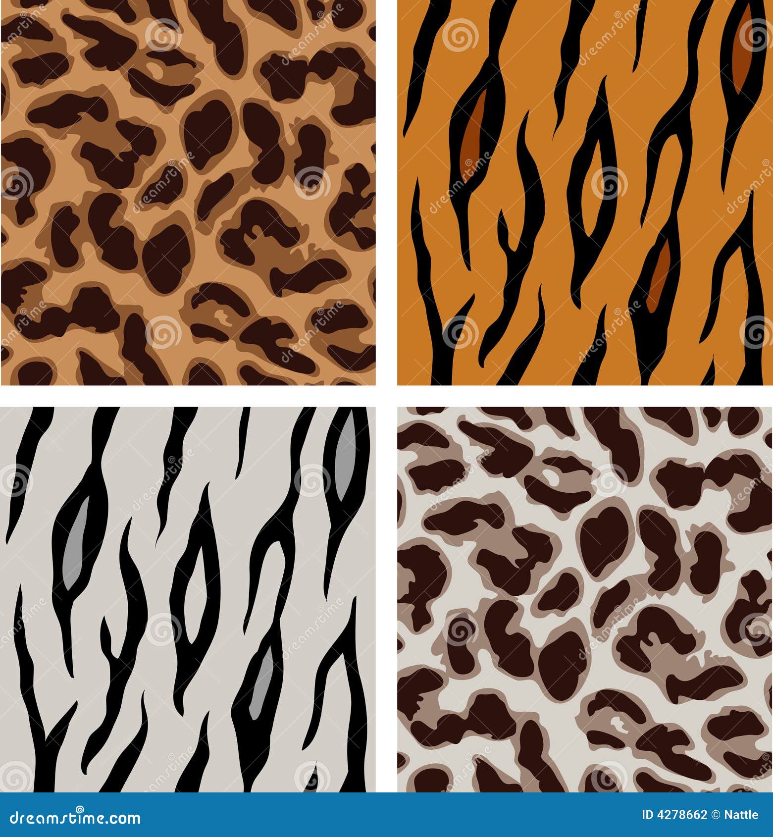 Leopard and tiger patterns stock vector. Illustration of striae - 4278662