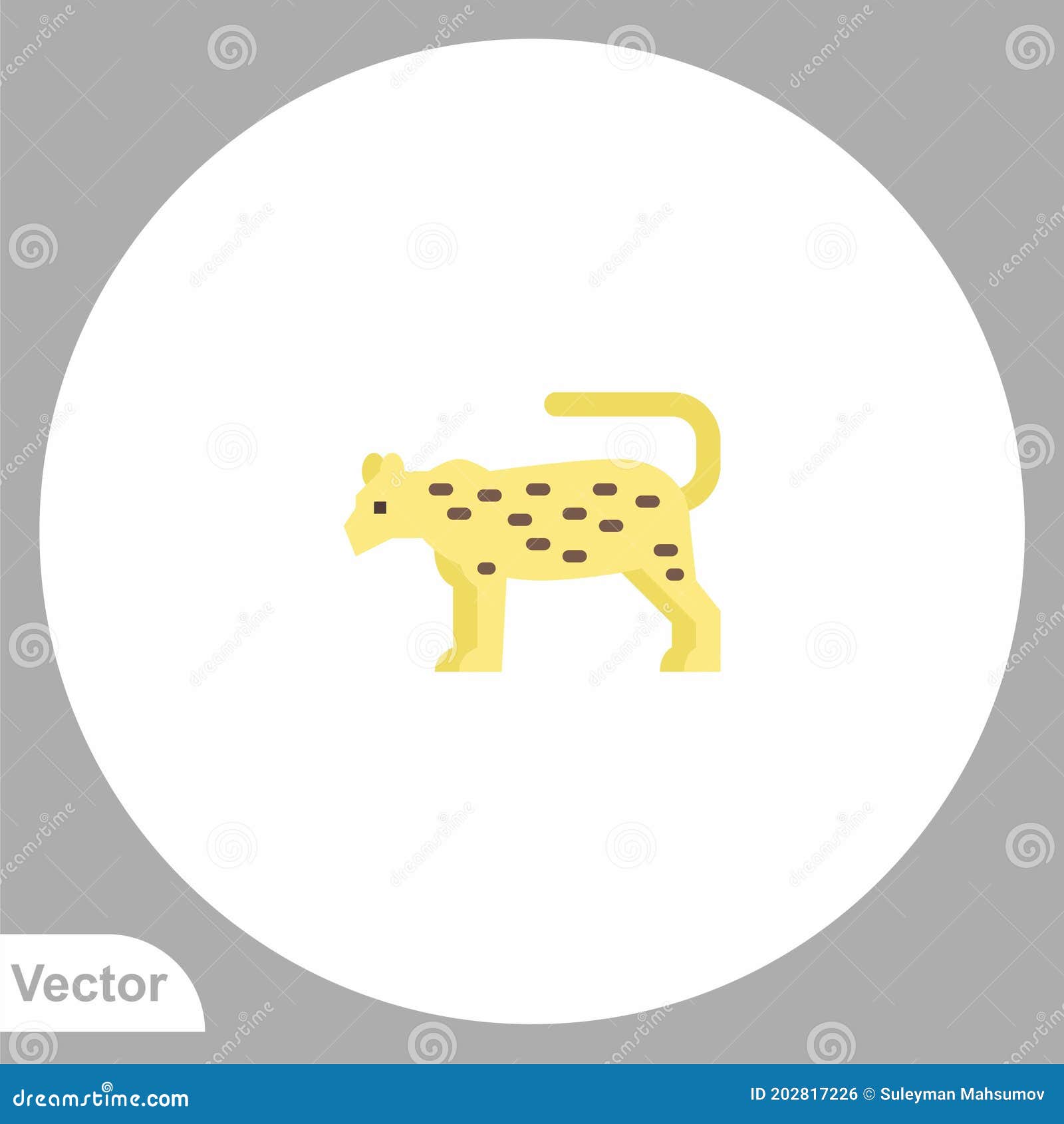 Leopard Vector Icon Sign Symbol Stock Vector - Illustration of cheetah ...