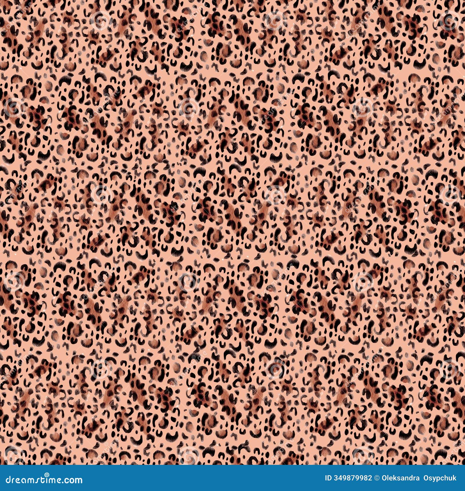 Leopard Watercolor Pattern Design, Animal Print Seamless Texture Stock ...