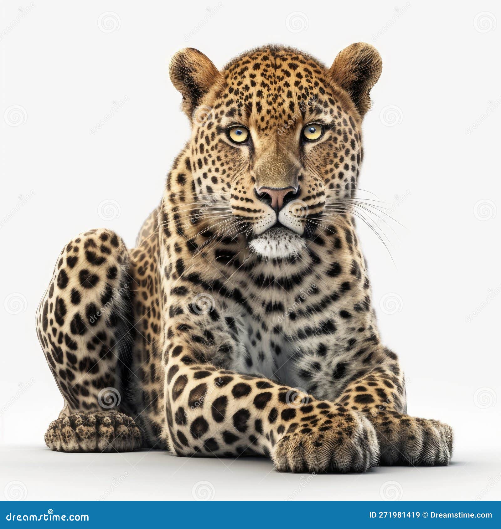 Leopard On White Background. Generative AI Stock Photography ...