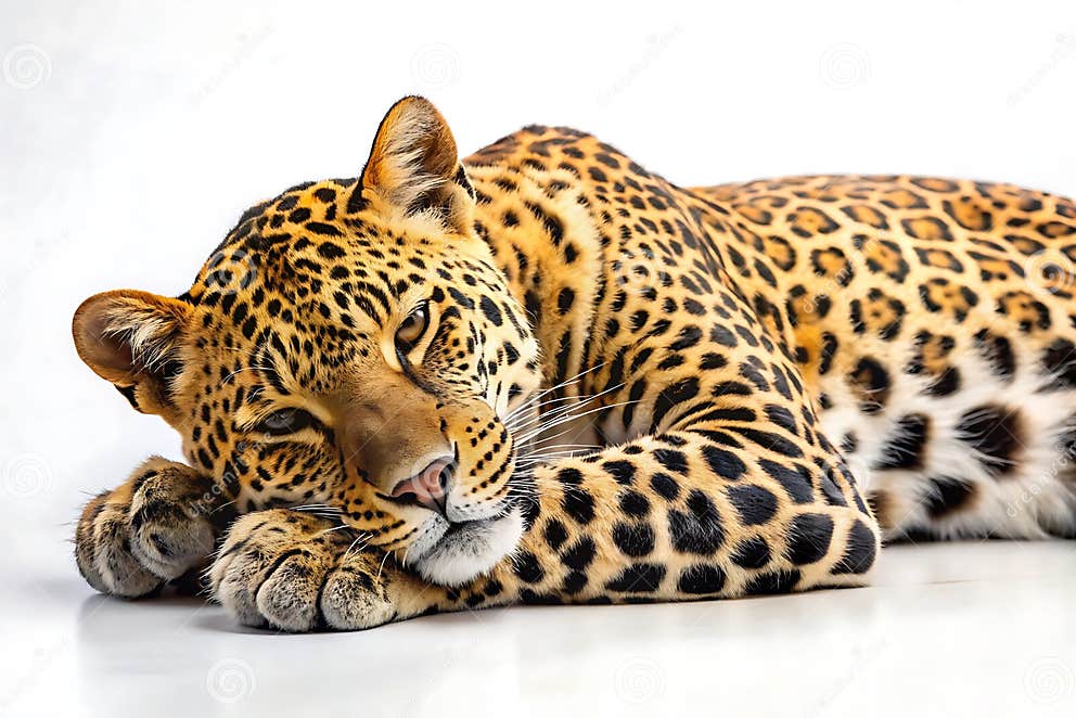 Leopard white background stock photo. Image of horizontal - 333678454