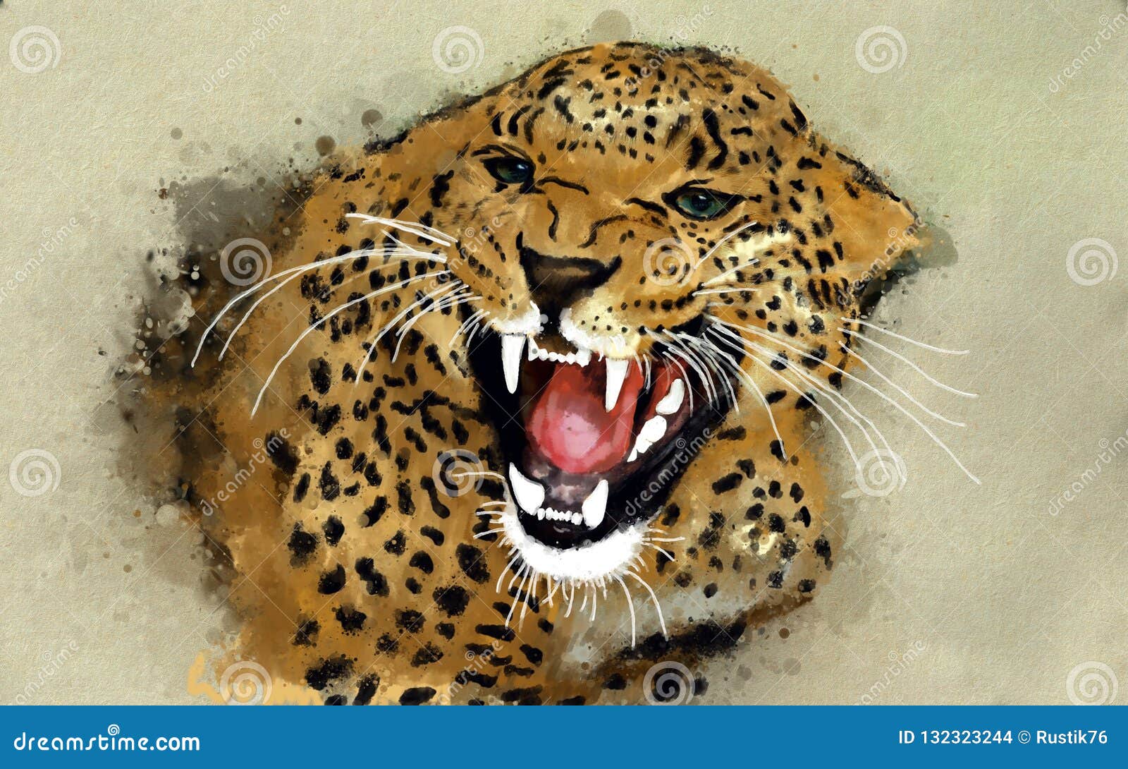 Leopardkopf stock abbildung. Illustration von orange - 132323244