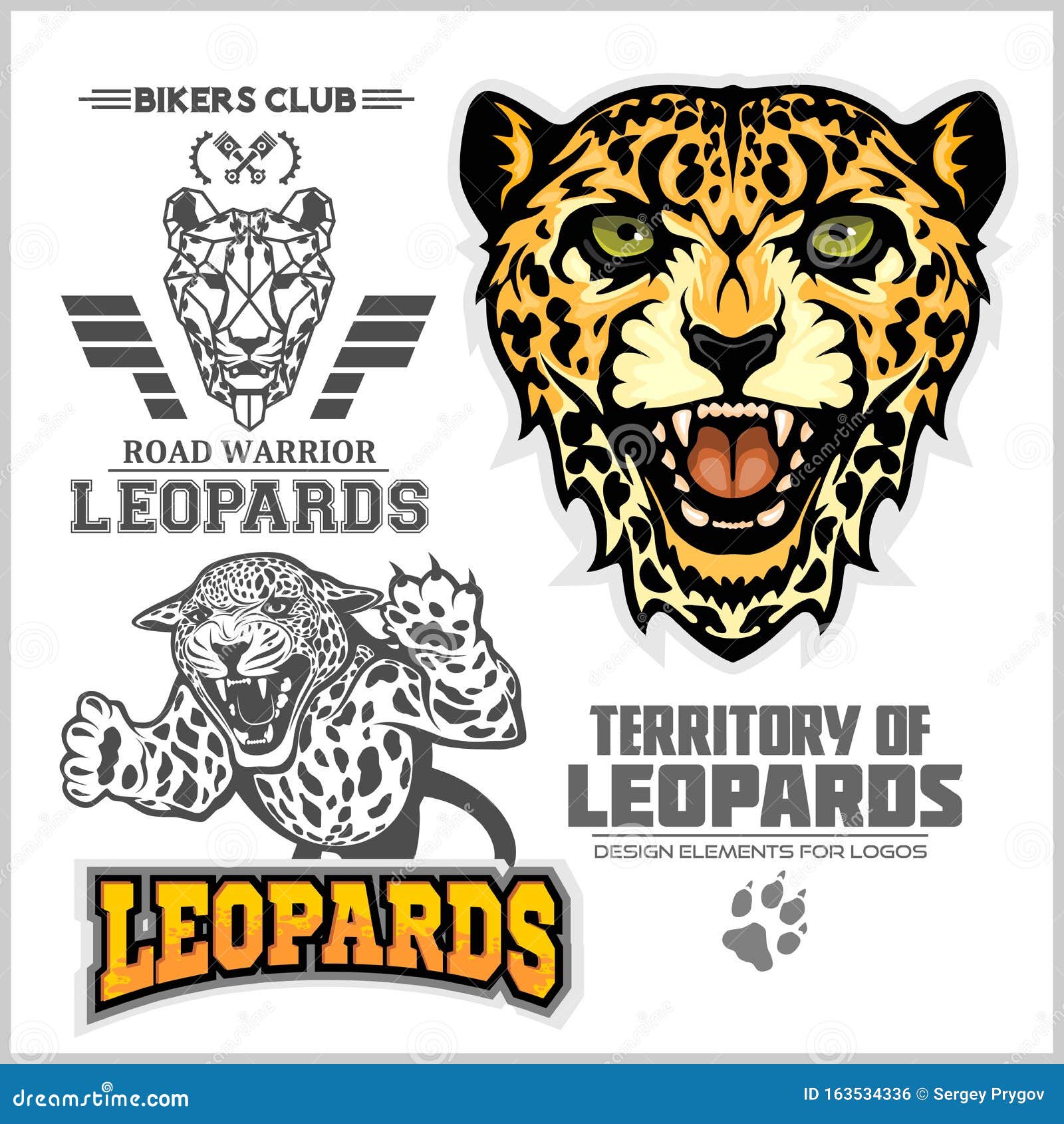 Leopards Set - Vector Elements for Sport Team and Logo. Vector ...