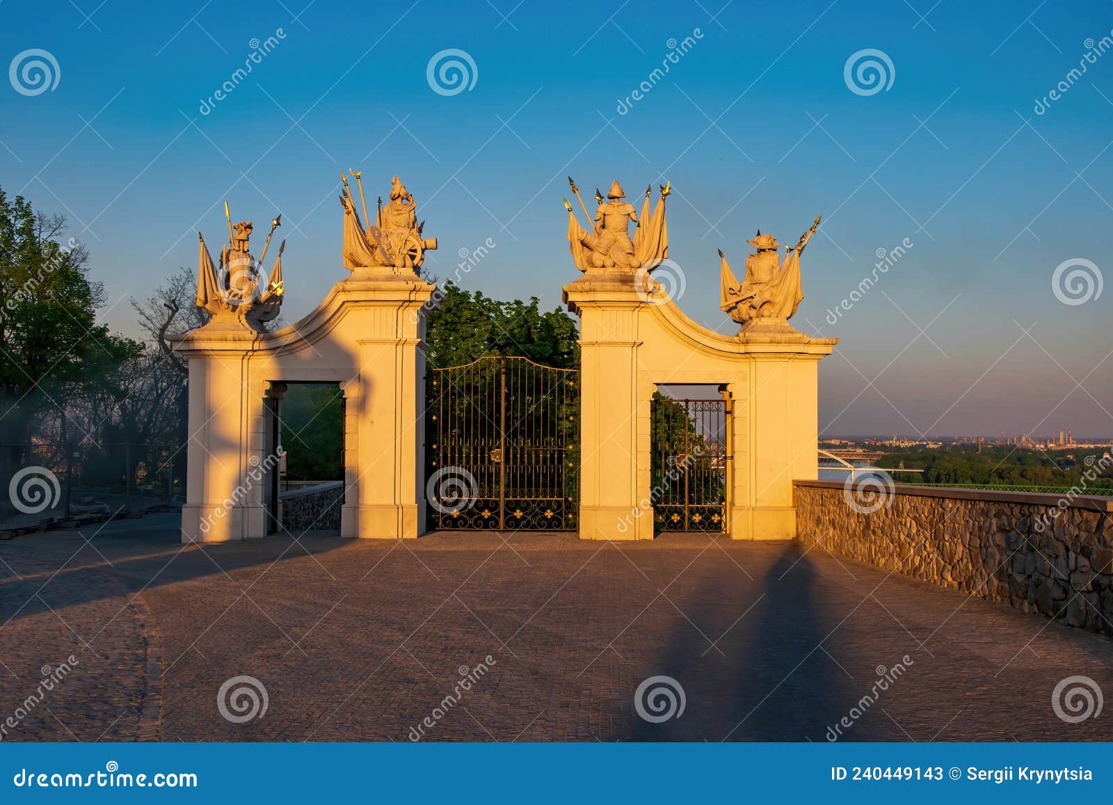 Leopold Gate of Bratislava Castle, Slovakia in Sunset Light Stock Image ...