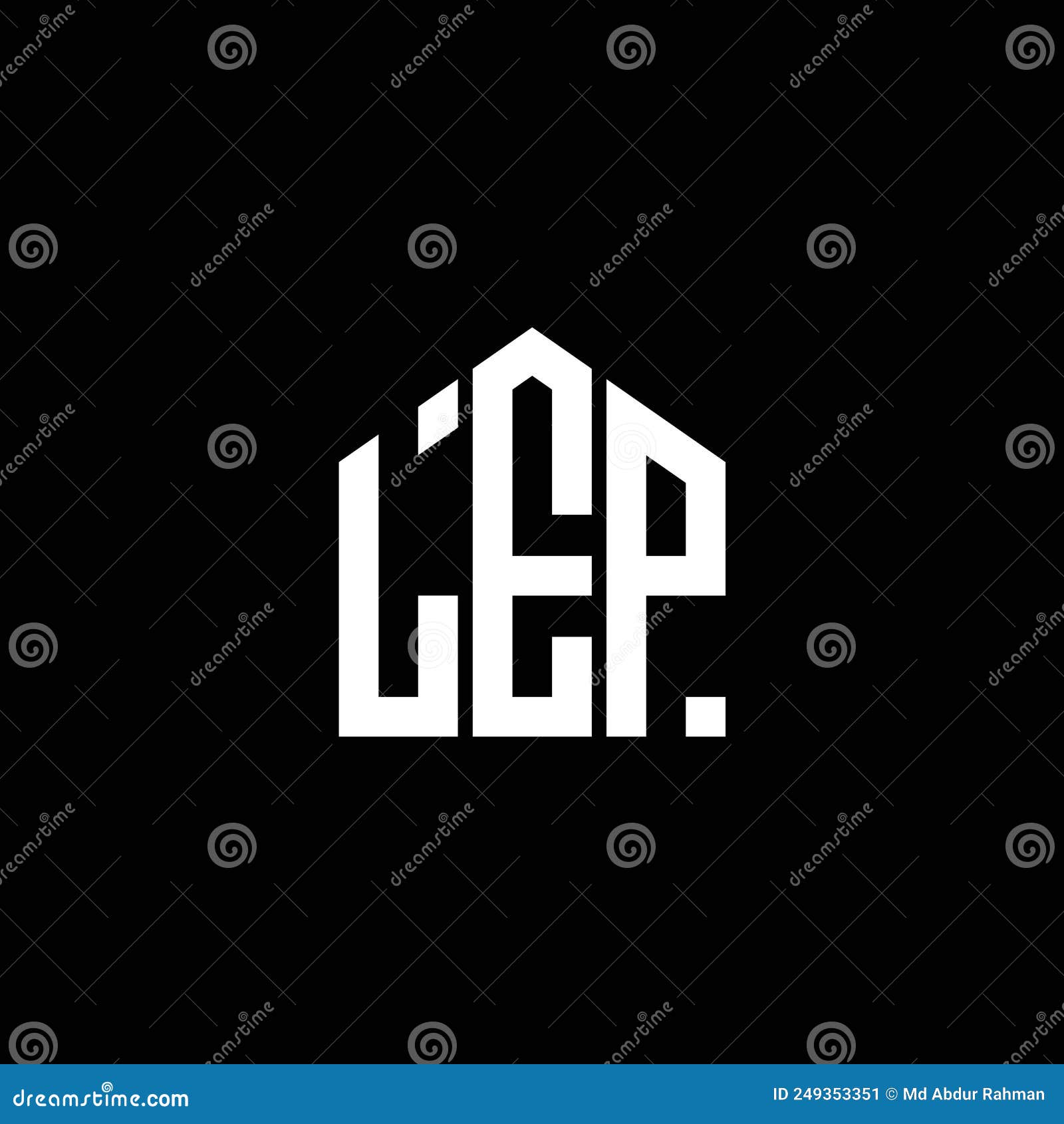 LEP Letter Logo Design on BLACK Background. LEP Creative Initials ...