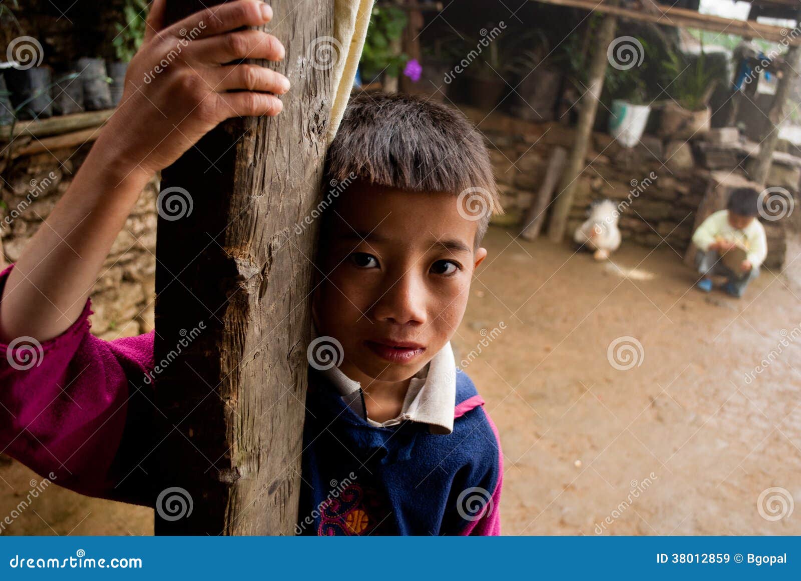 Lepcha boys and hen family editorial stock image. Image of play - 38012859