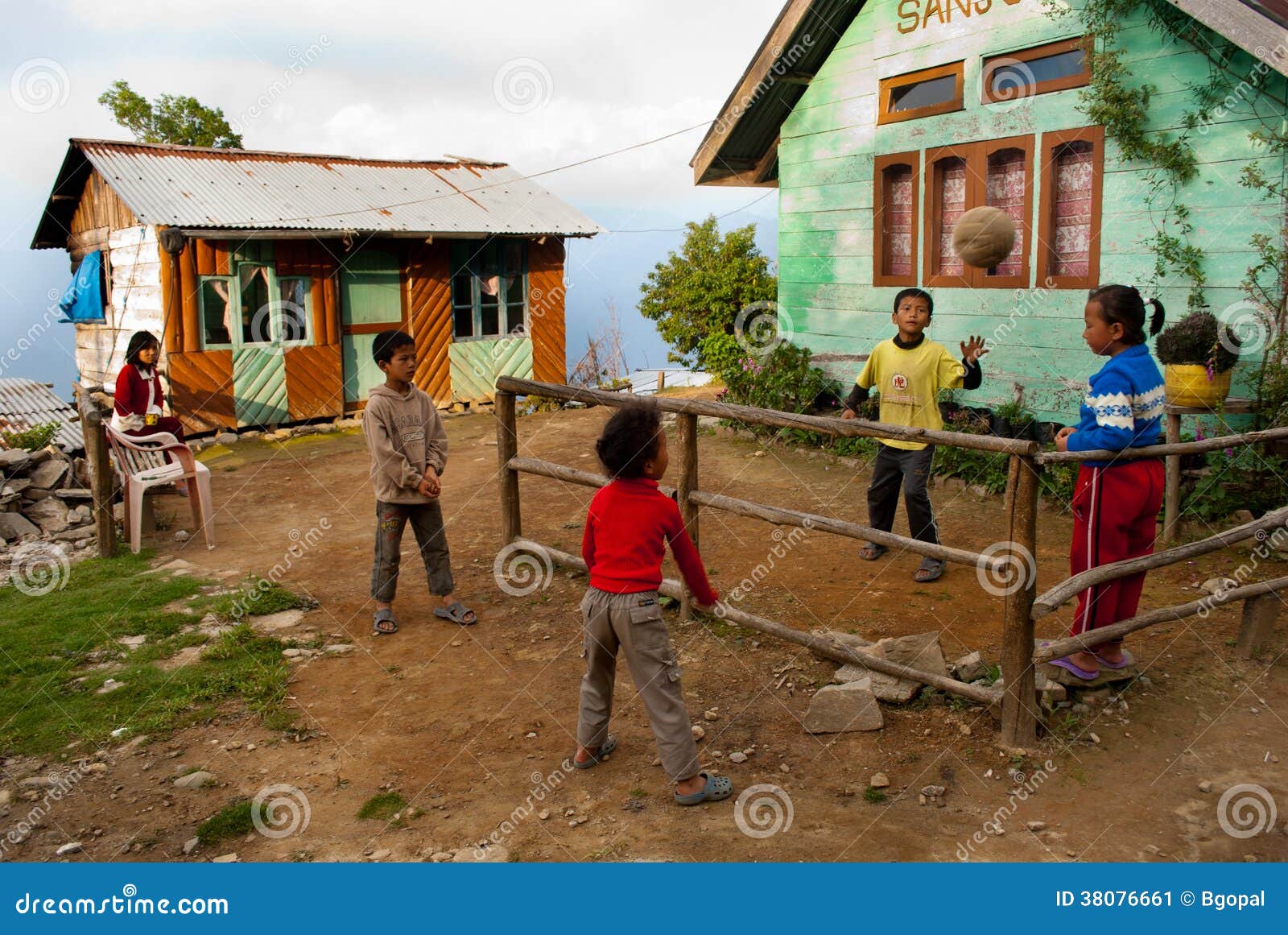 Lepcha children playing editorial photo. Image of indian - 38076661