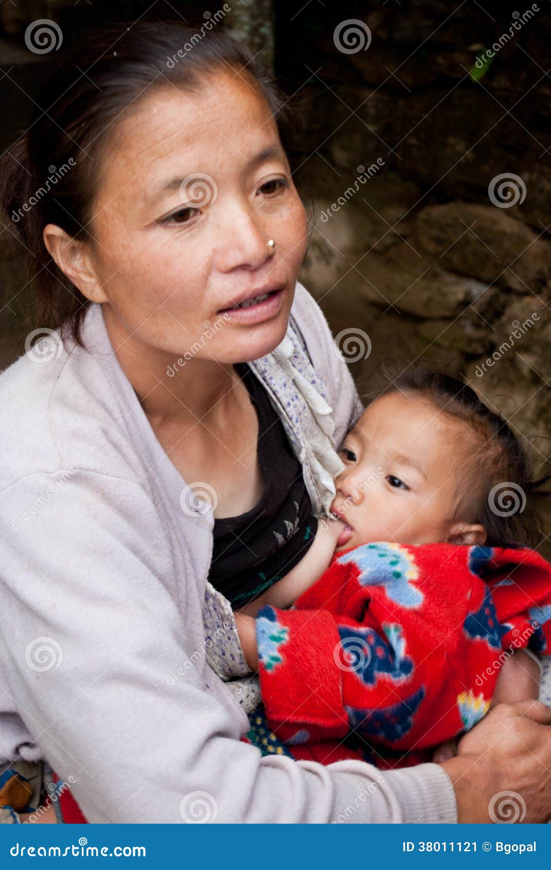 Lepcha Woman with baby editorial photo. Image of indian - 38011121