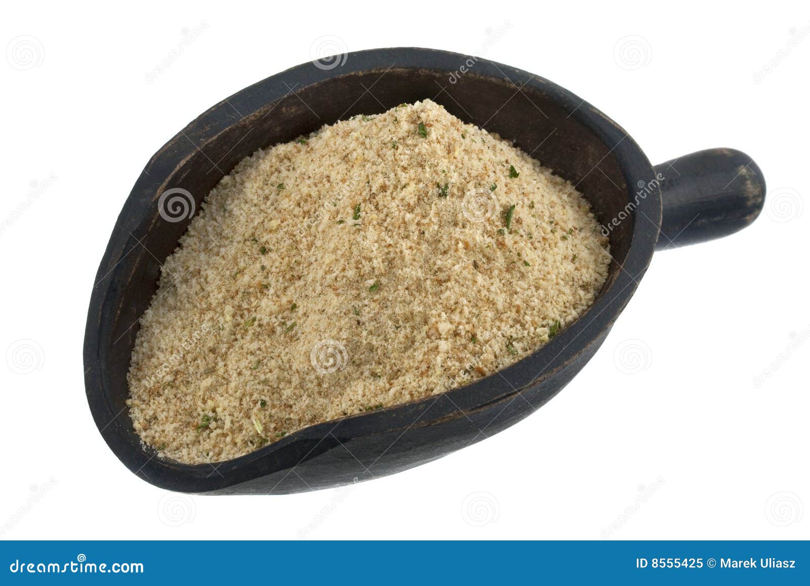 Lepel van broodkruimels stock afbeelding. Image of geïsoleerd - 8555425