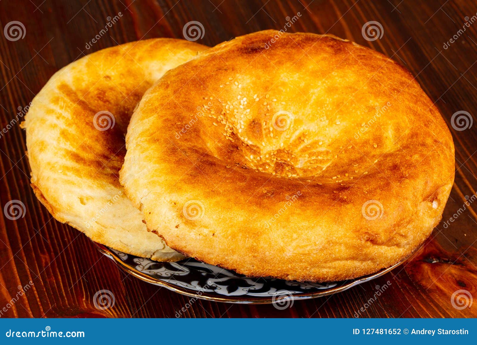 Lepeshka Tradicional Do Uzbeque Foto de Stock - Imagem de jantar ...