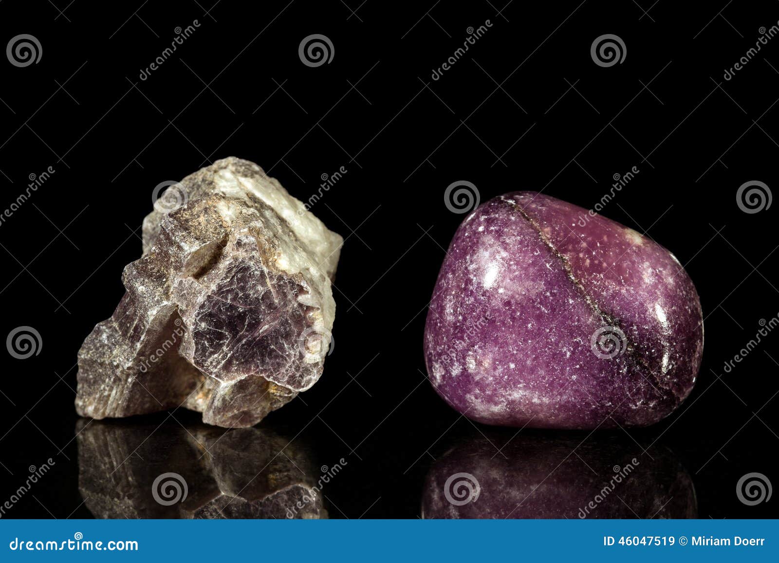 Lepidolite, Uncut and Tumble Finishing Stock Image - Image of gemstone ...