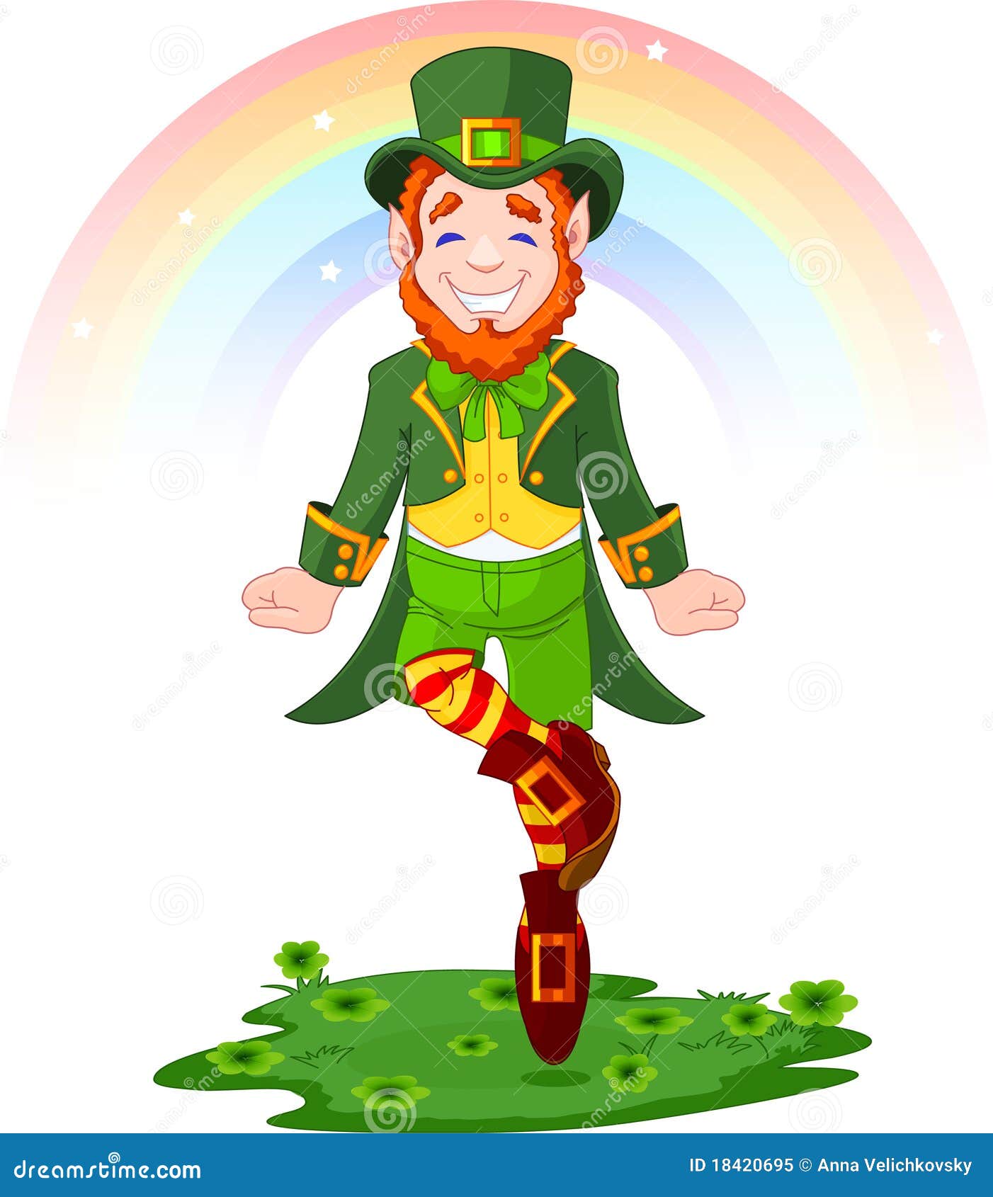 Leprechaun Afortunado Del Baile Del Día Del St. Patrick Ilustración del ...