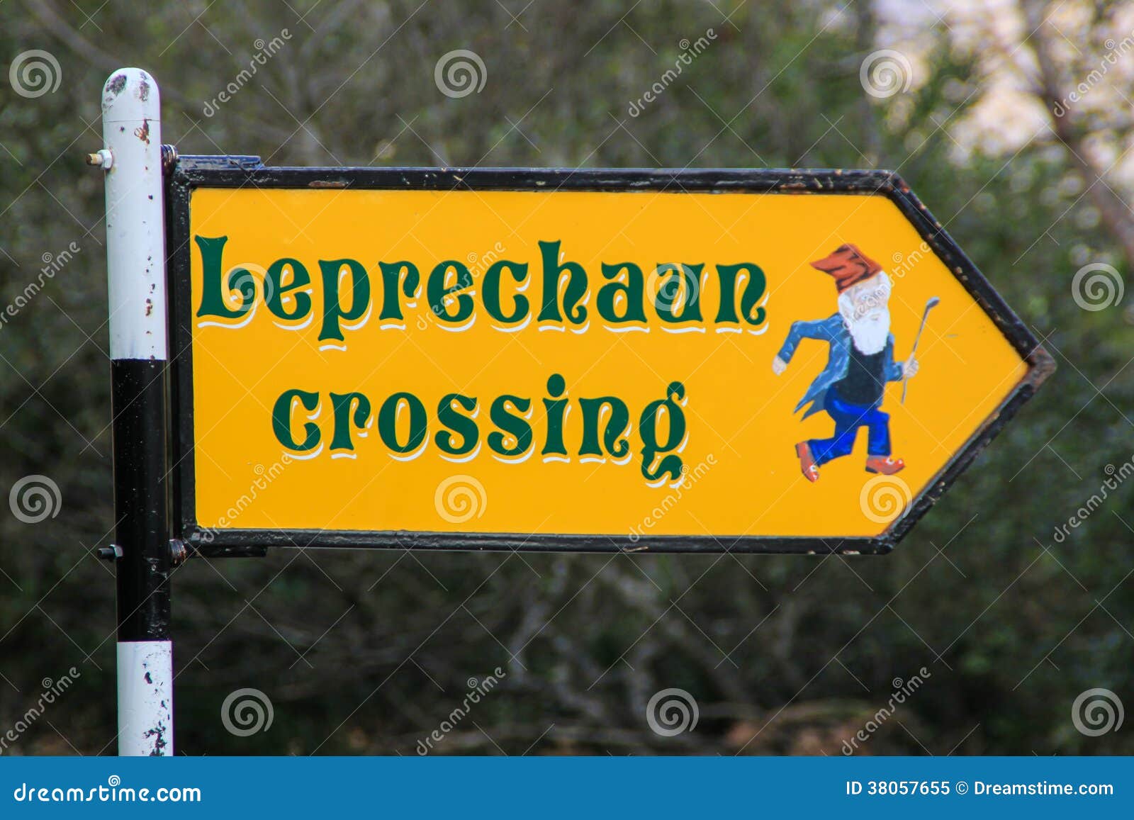 Leprechaun Crossing Sign, Ireland Stock Image - Image of republic ...