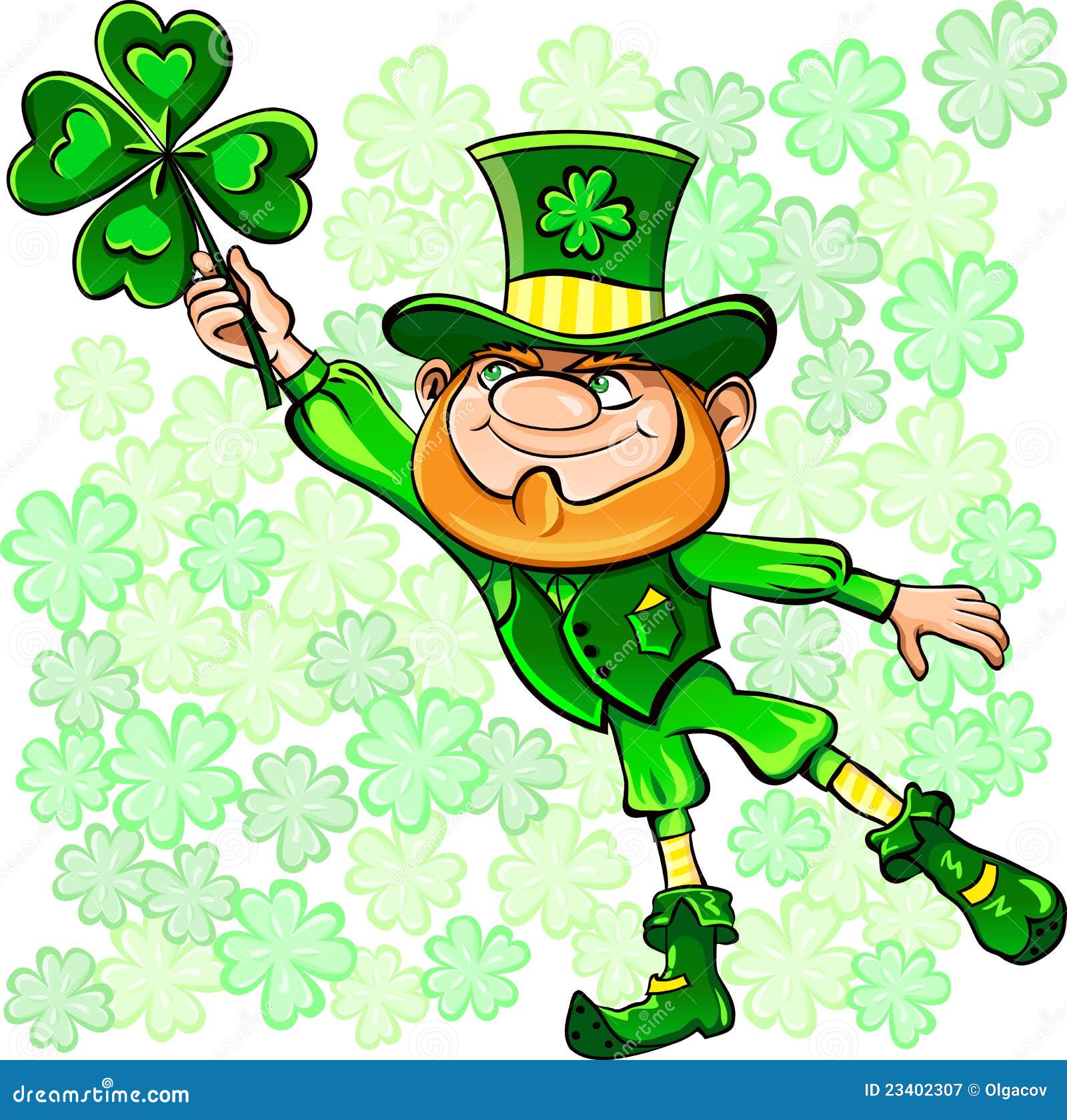 Leprechaun Do Dia Do St. Patrick Com Trevo Ilustração do Vetor ...