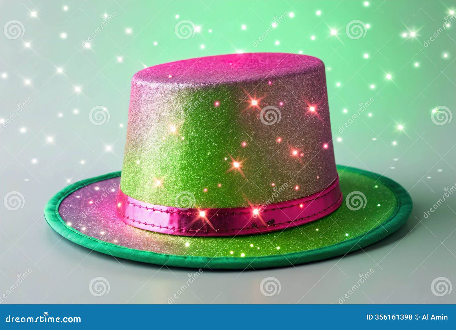 Leprechaun Hat with a Neon Pink To Green Gradient Stock Illustration ...