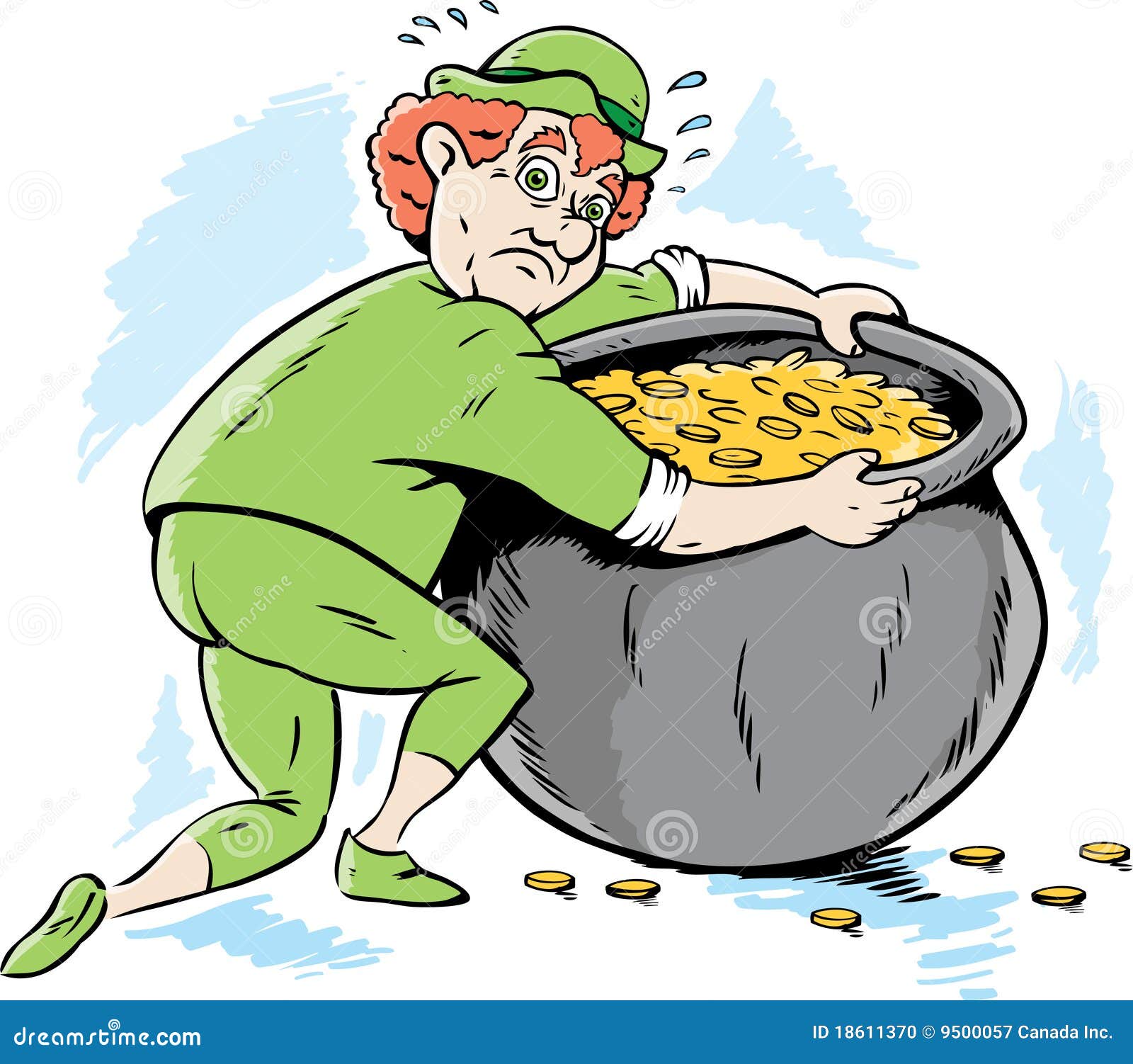 Scared Leprechaun In Full Growth With Pointed Ears In Big A Creepy Hat ...