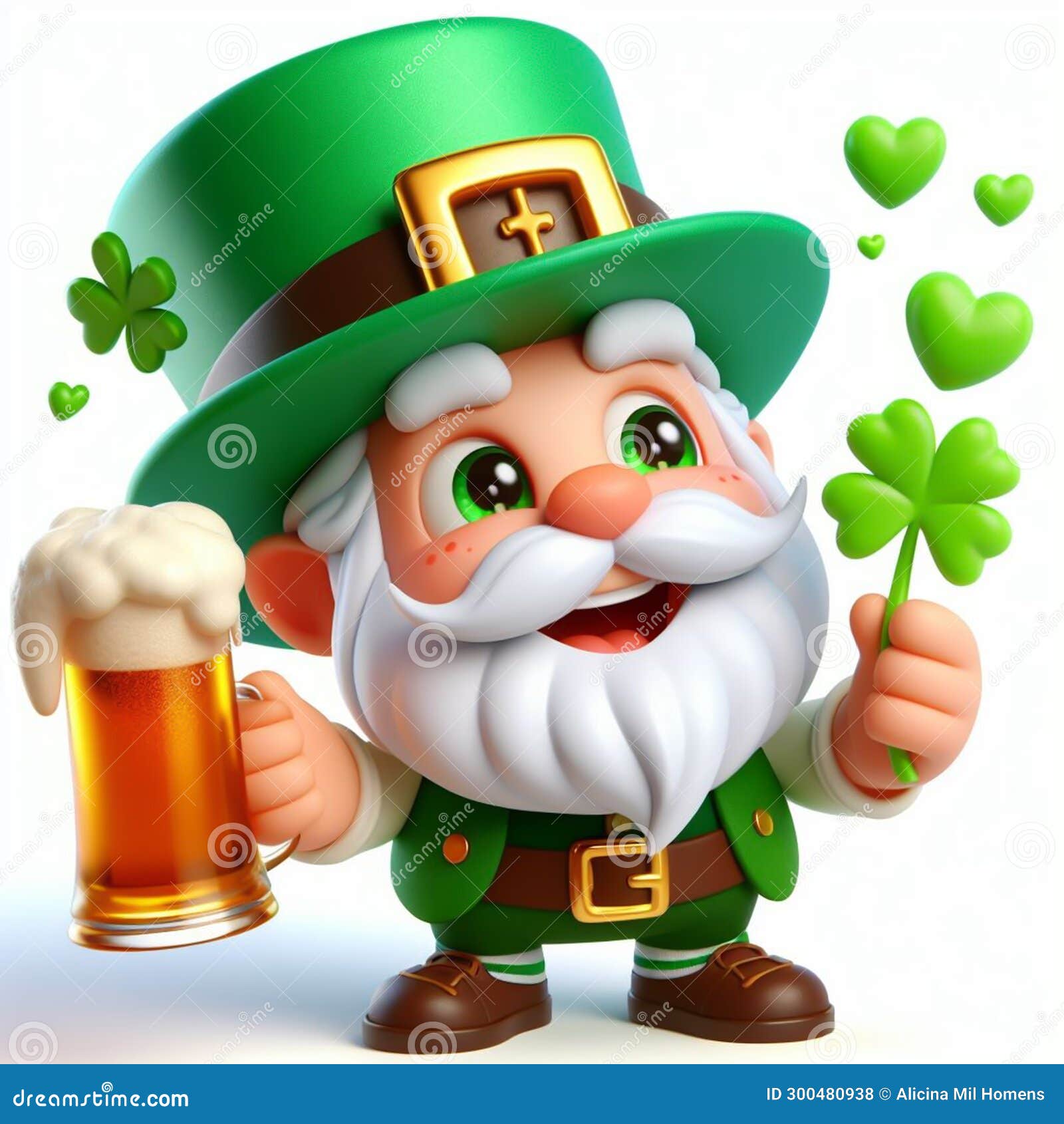 Leprechaun Saint Patrick Day Funny Cartoon. AI Generated Stock ...