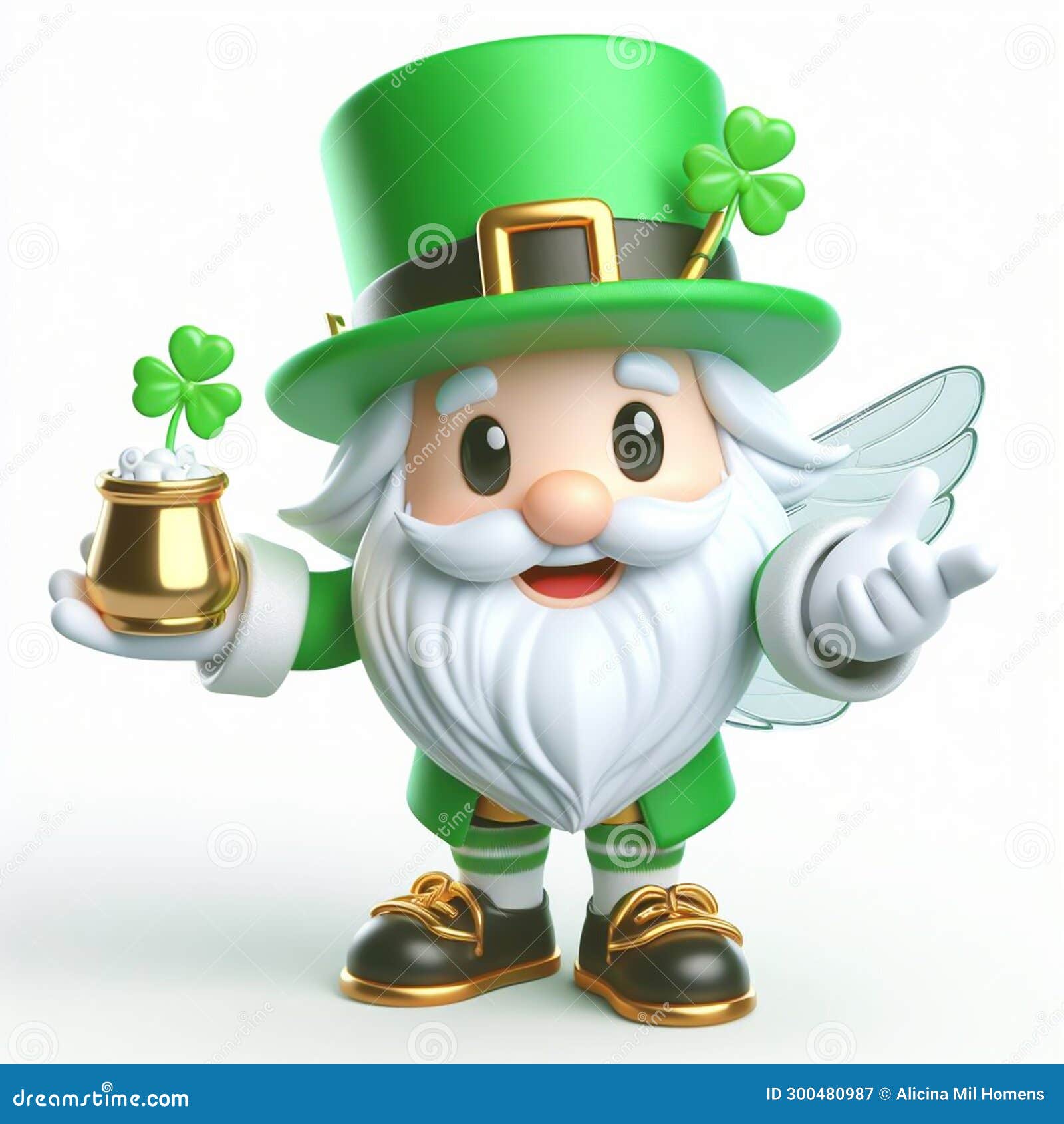 Leprechaun Saint Patrick Day Funny Cartoon. AI Generated Stock ...