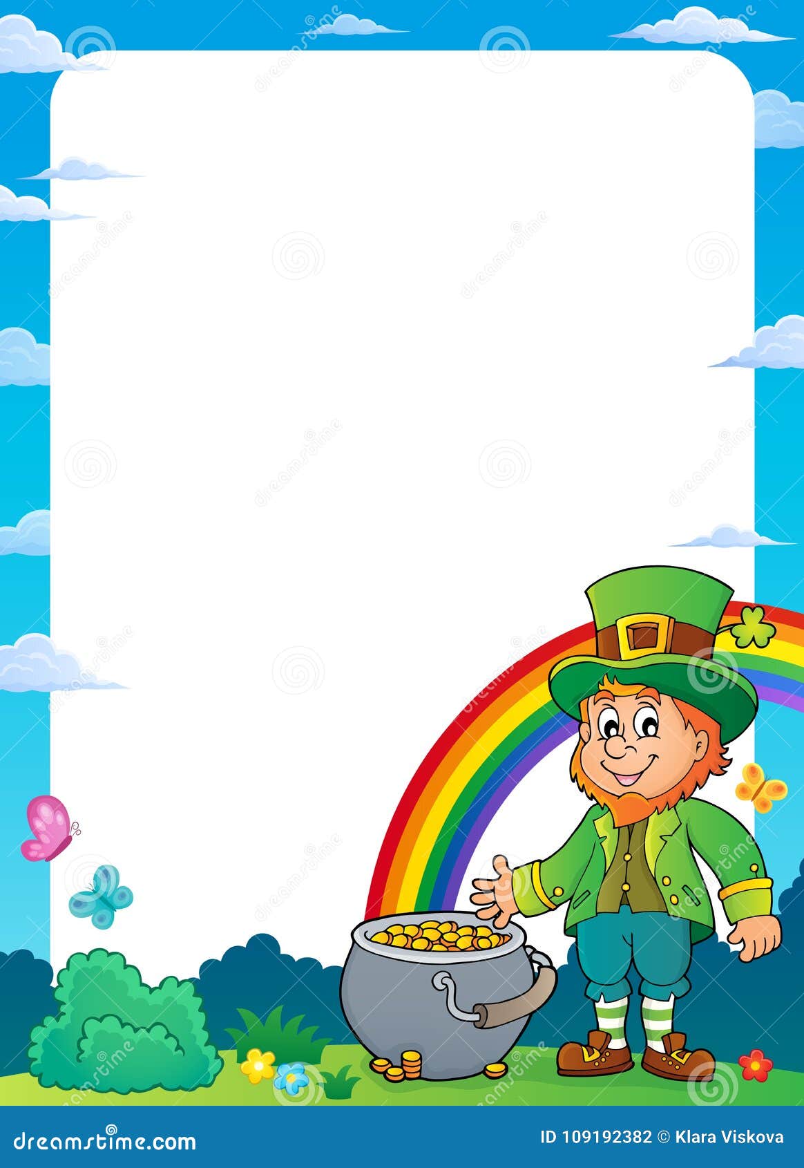 Leprechaun theme frame 1 stock vector. Illustration of mythology - 109192382