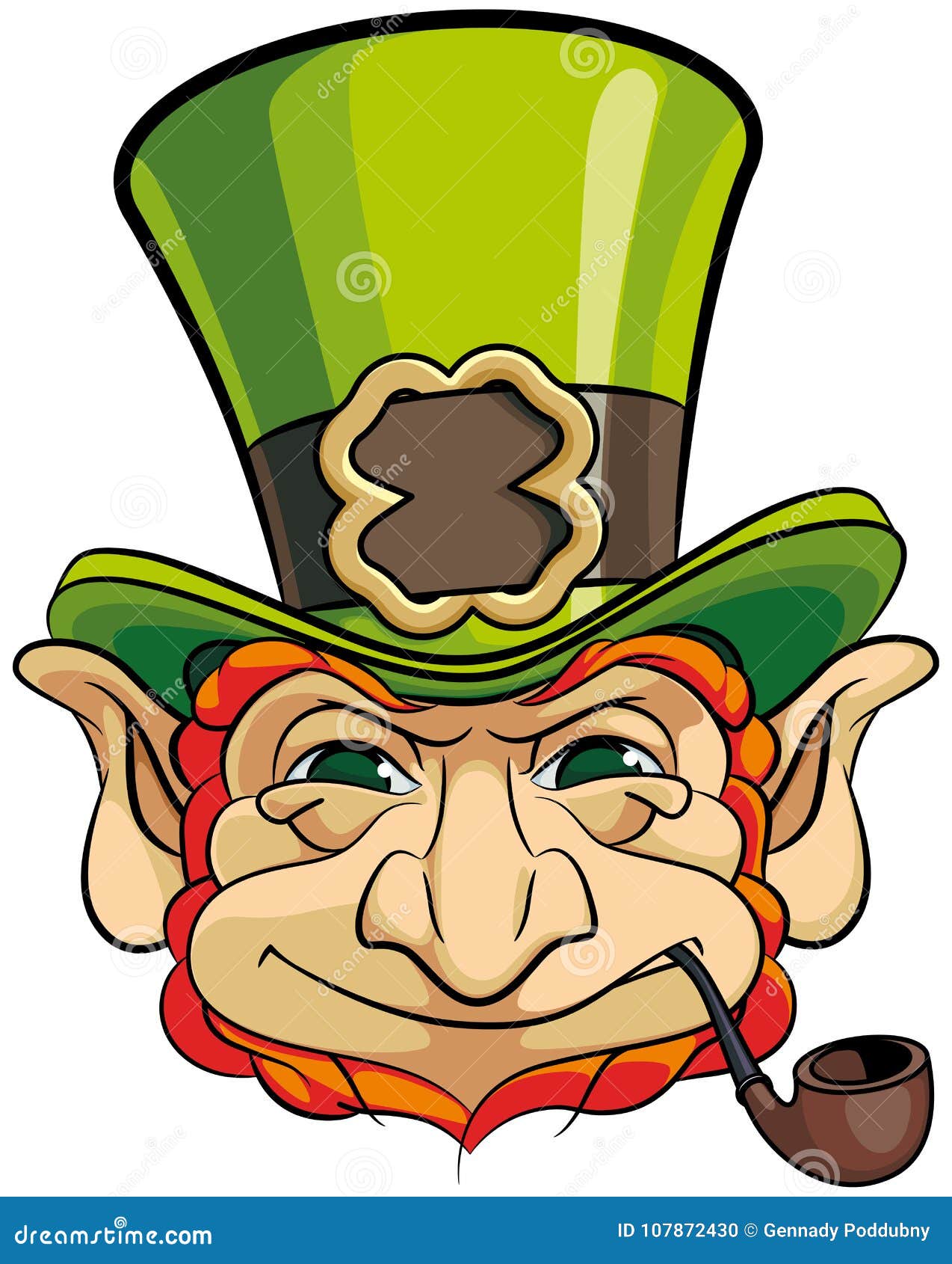 Leprechauns Head Stock Vector Illustration Of Green 107872430