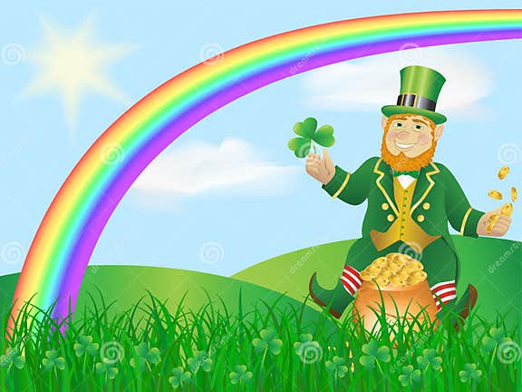 Leprikon on the Pot of Gold Stock Vector - Illustration of culture ...