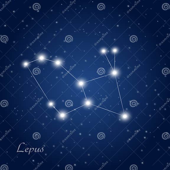 Lepus constellation stock vector. Illustration of sparkle - 61717293