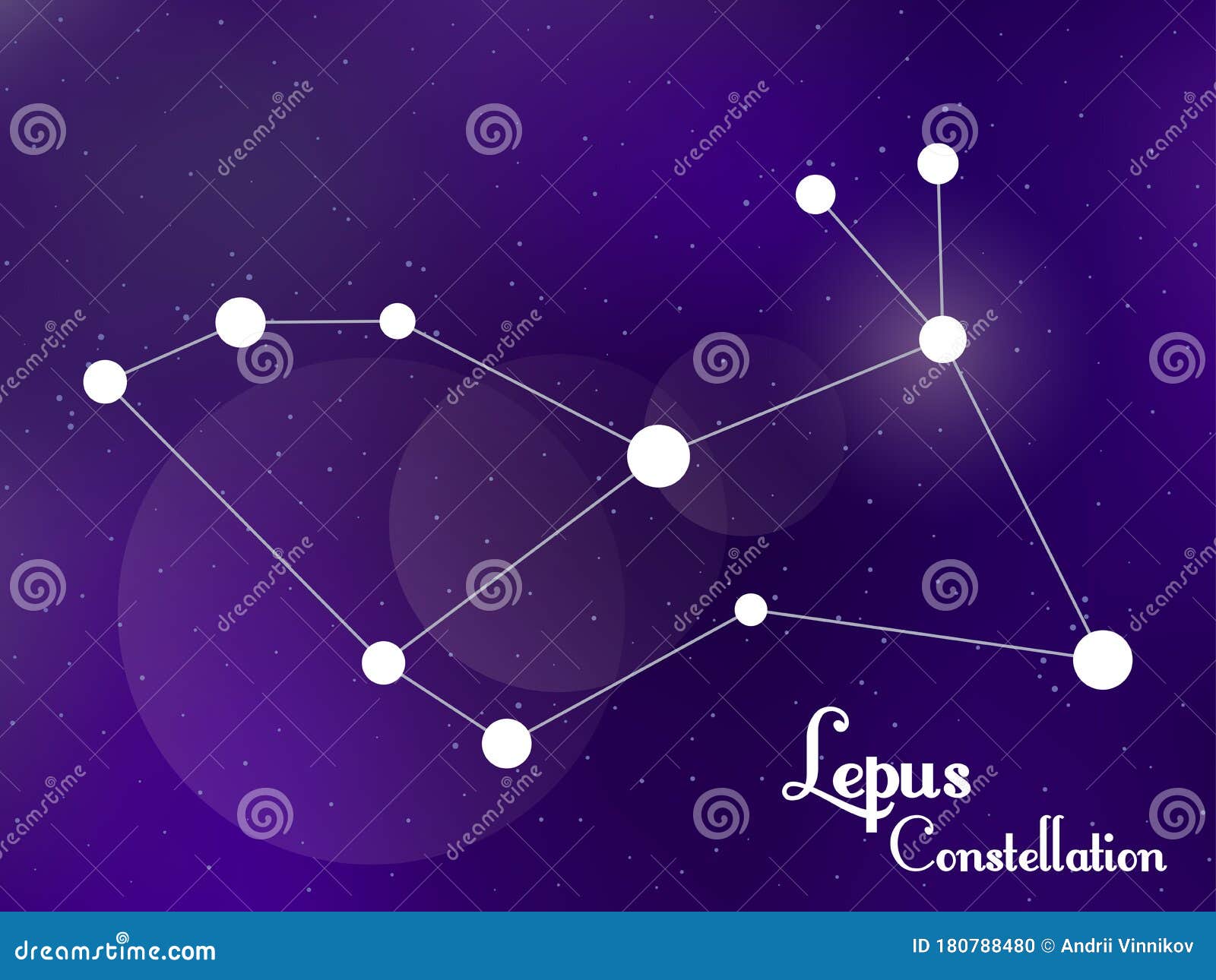 Lepus Constellation. Starry Night Sky. Cluster of Stars, Galaxy. Deep ...