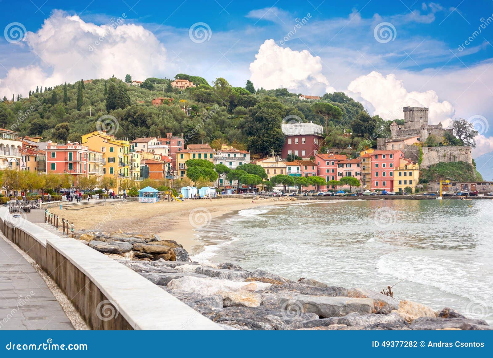 Lerici stock photo. Image of bathing, southern, blue - 49377282