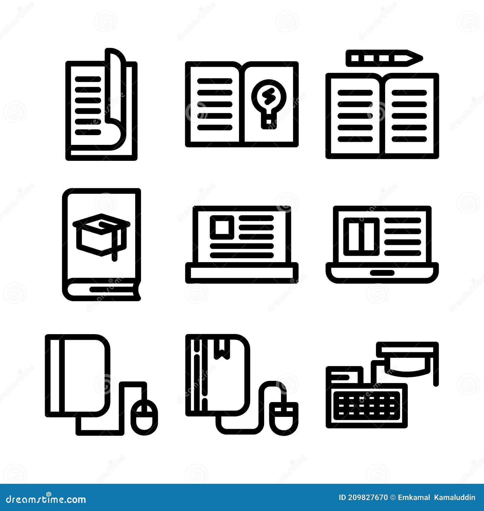 Lernen Symbol Oder Logo Isolierte Zeichensymbolvektorillustration ...