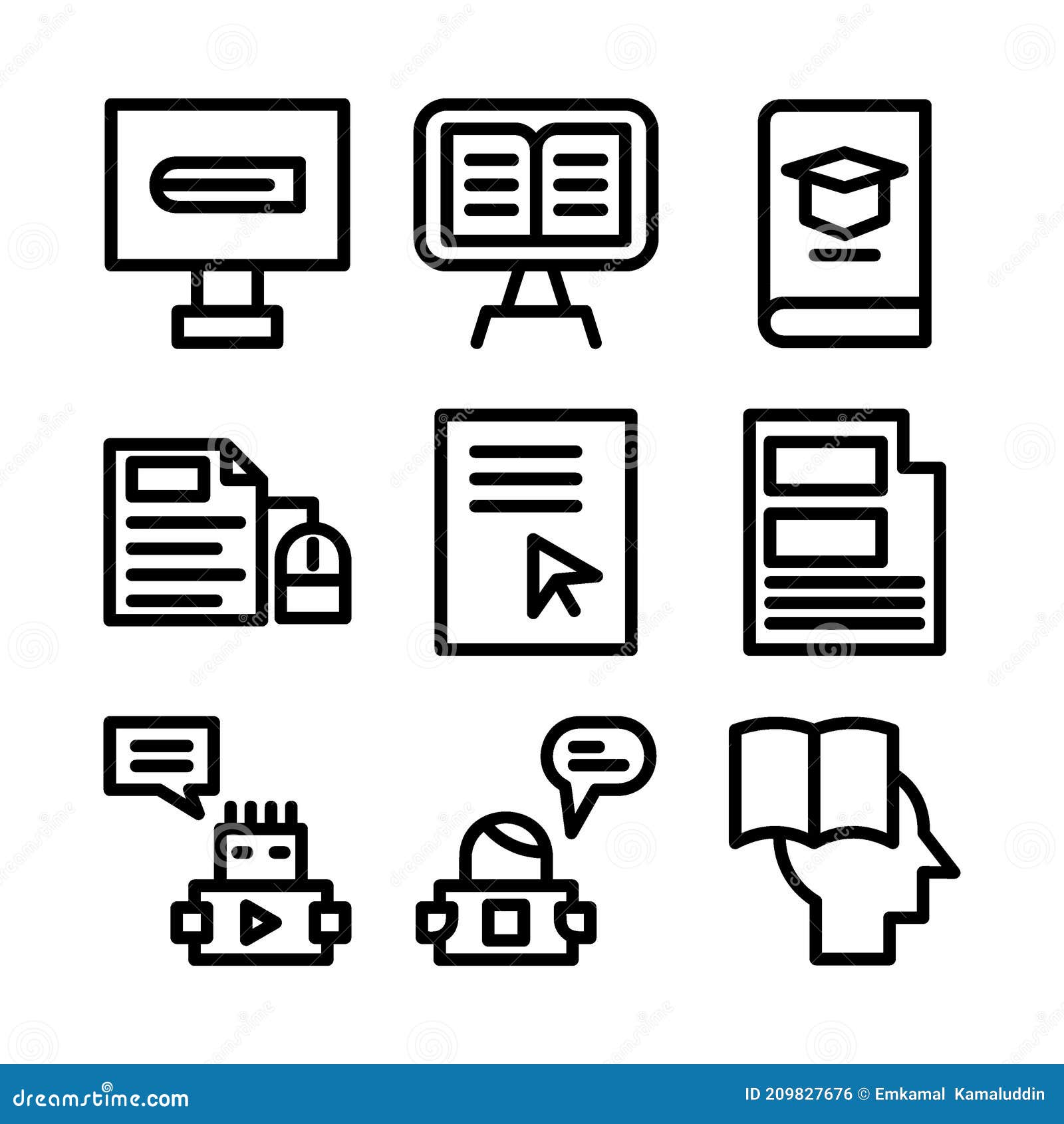 Lernen Symbol Oder Logo Isolierte Zeichensymbolvektorillustration ...