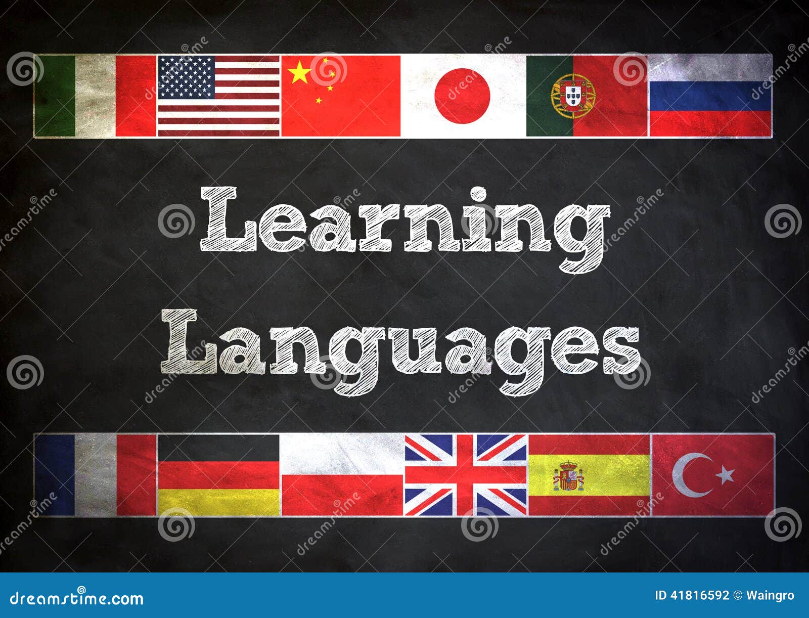 Lernen von Sprachen stock abbildung. Illustration von englisch - 41816592