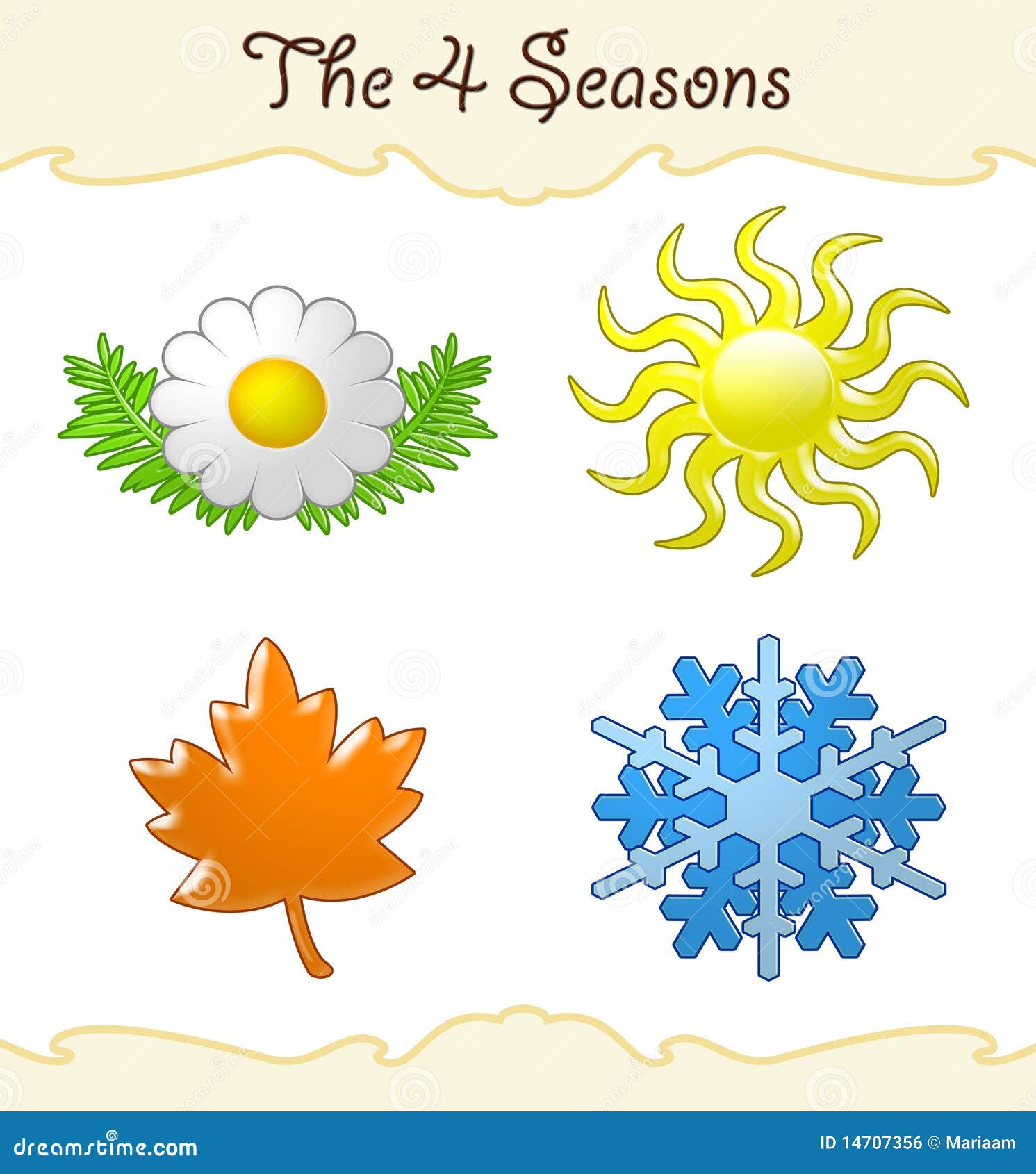 Les 4 saisons illustration stock. Illustration du graphismes - 14707356