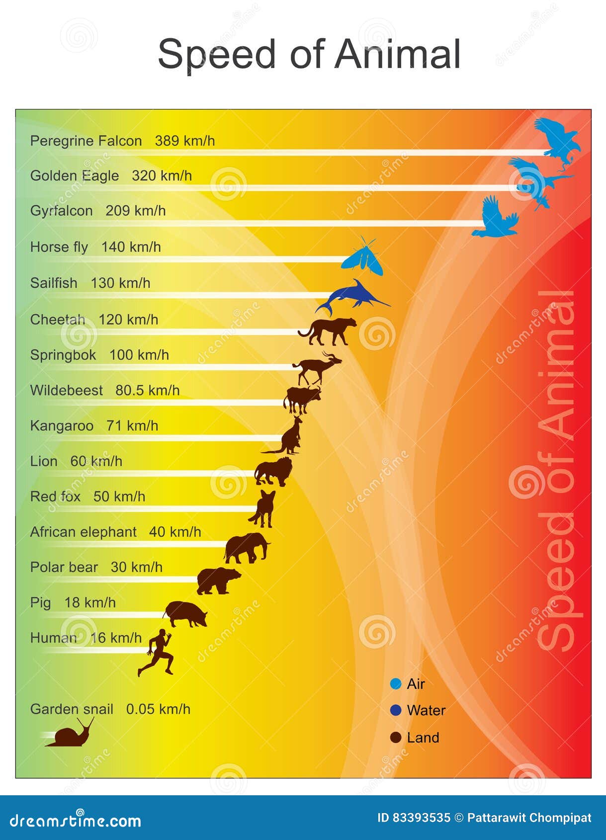 Les Animaux Les Plus Rapides Illustration de Vecteur - Illustration du ...