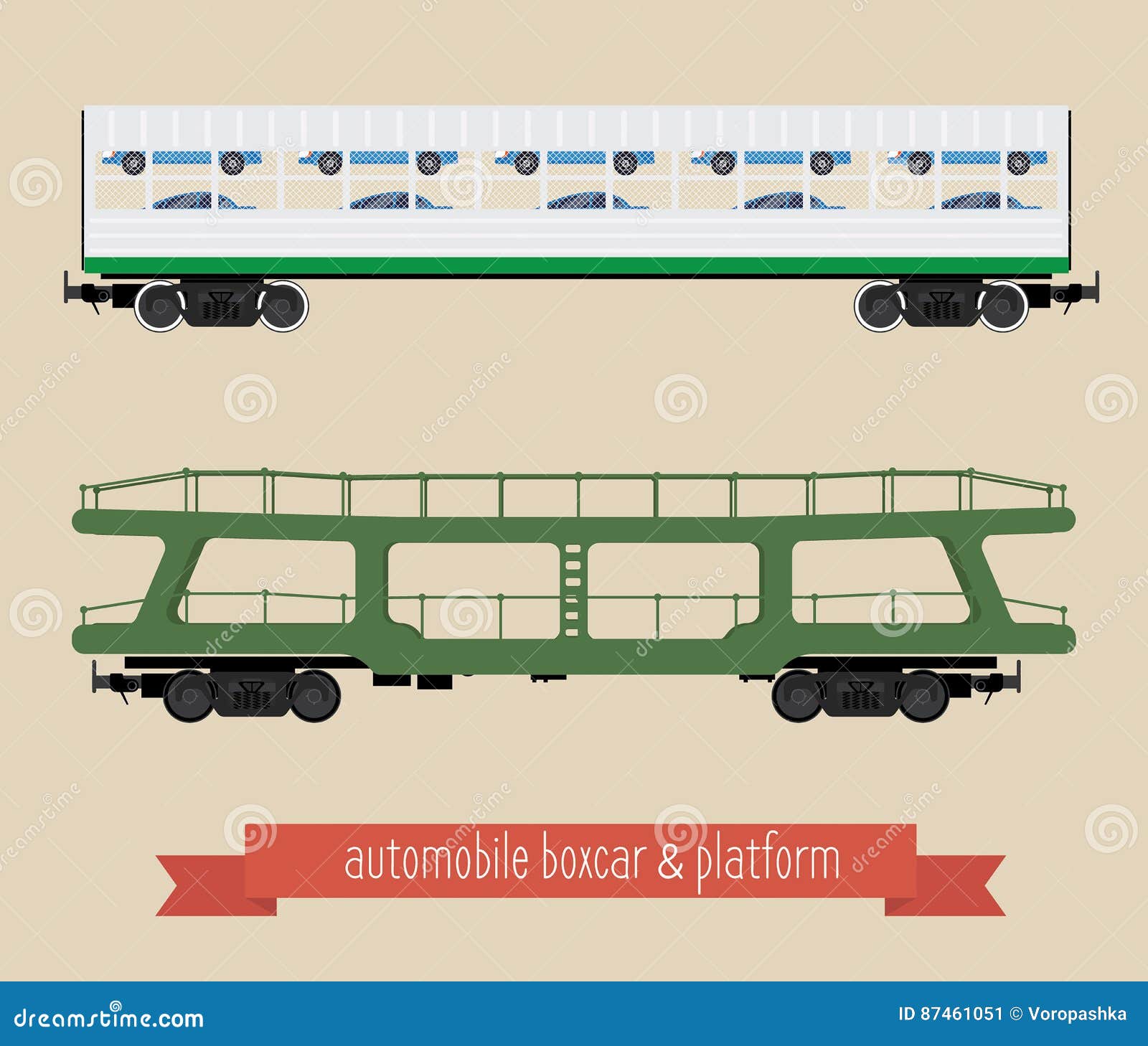 Les Autorails Plats D'illustration Illustration de Vecteur ...