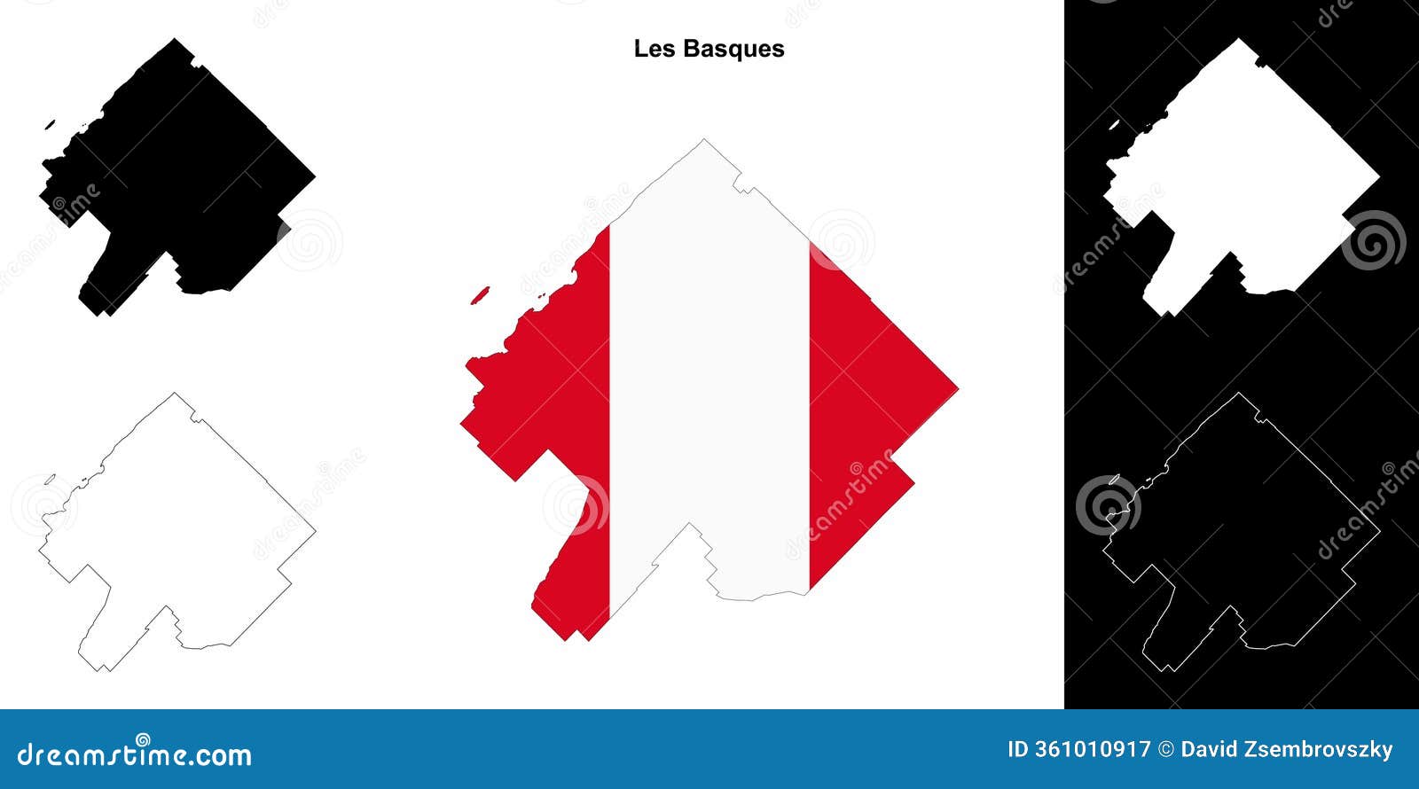 Les Basques Outline Map Cartoon Vector | CartoonDealer.com #361010917